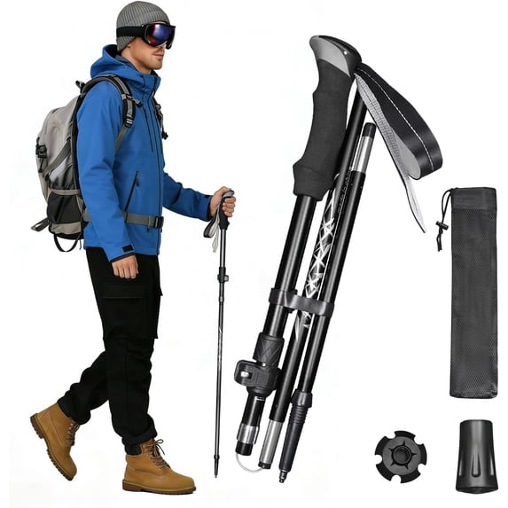 Collapsible Trekking Pole Adjustable Hiking Pole - Alloy 7075 Walking ...