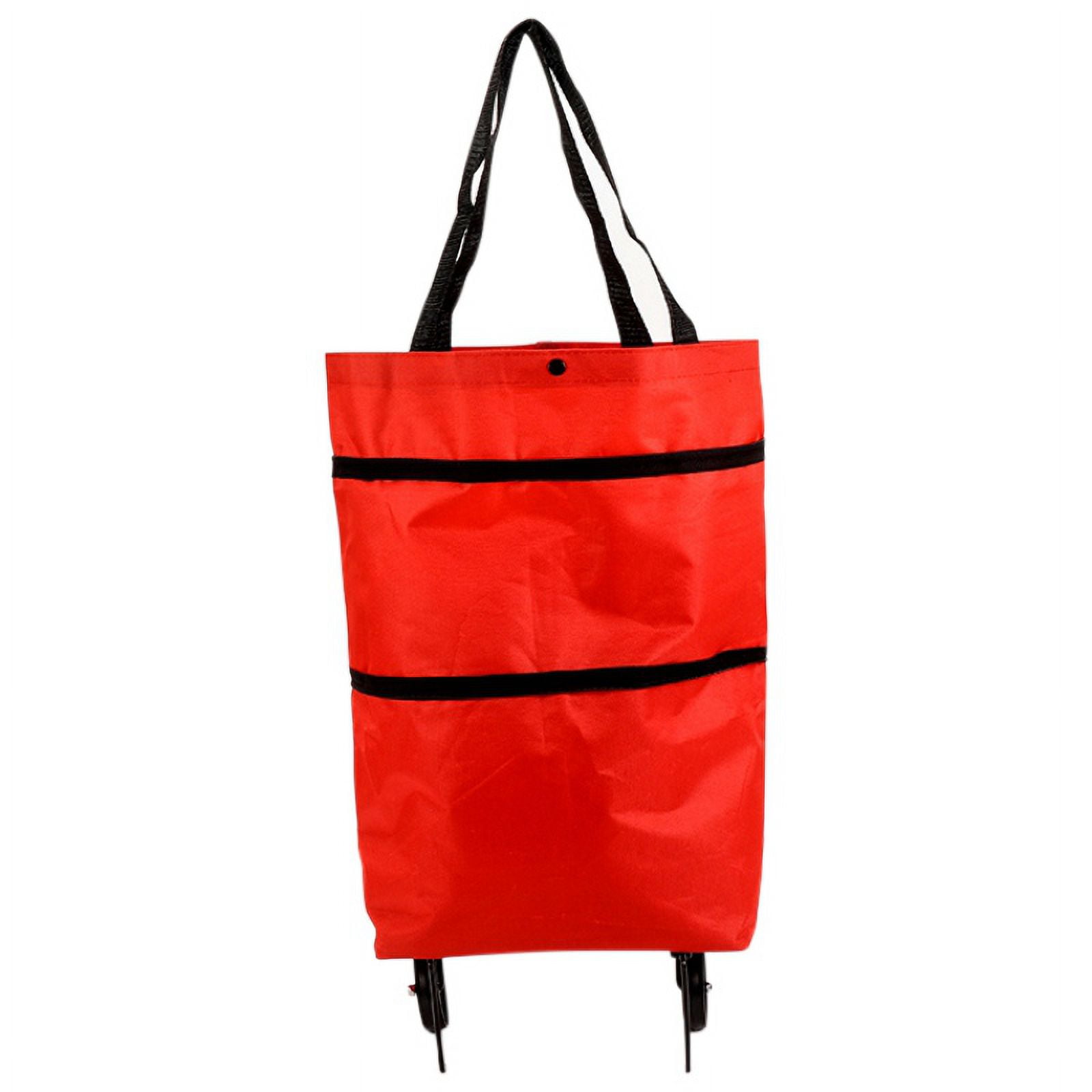 Collapsible Trolley Bags Folding Shopping Bag with Wheels Foldable ...