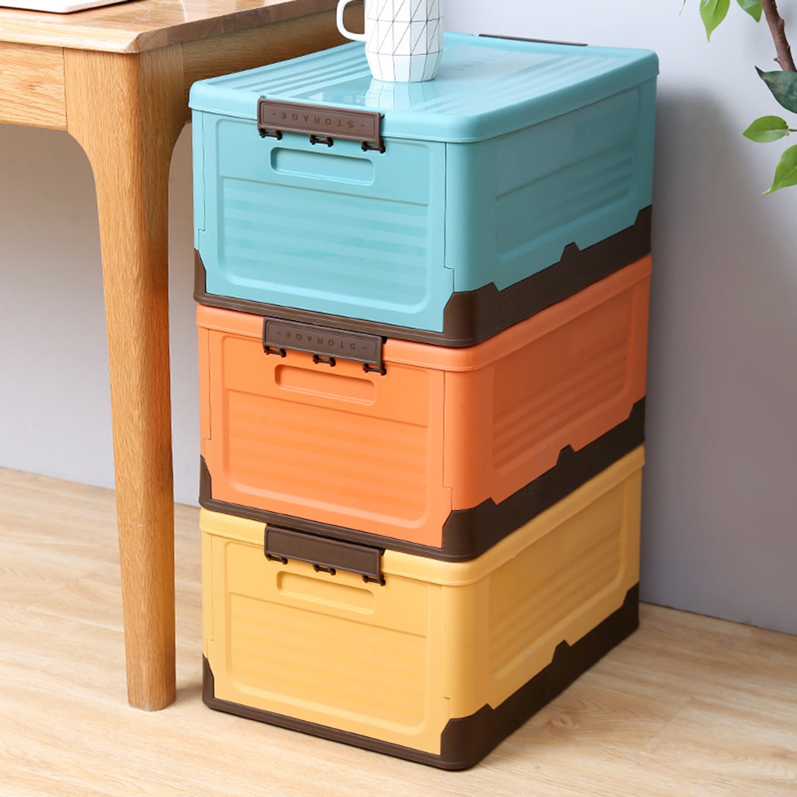 Collapsible Trunk Storage Box with Moistureproof Cover: Space-Saving ...