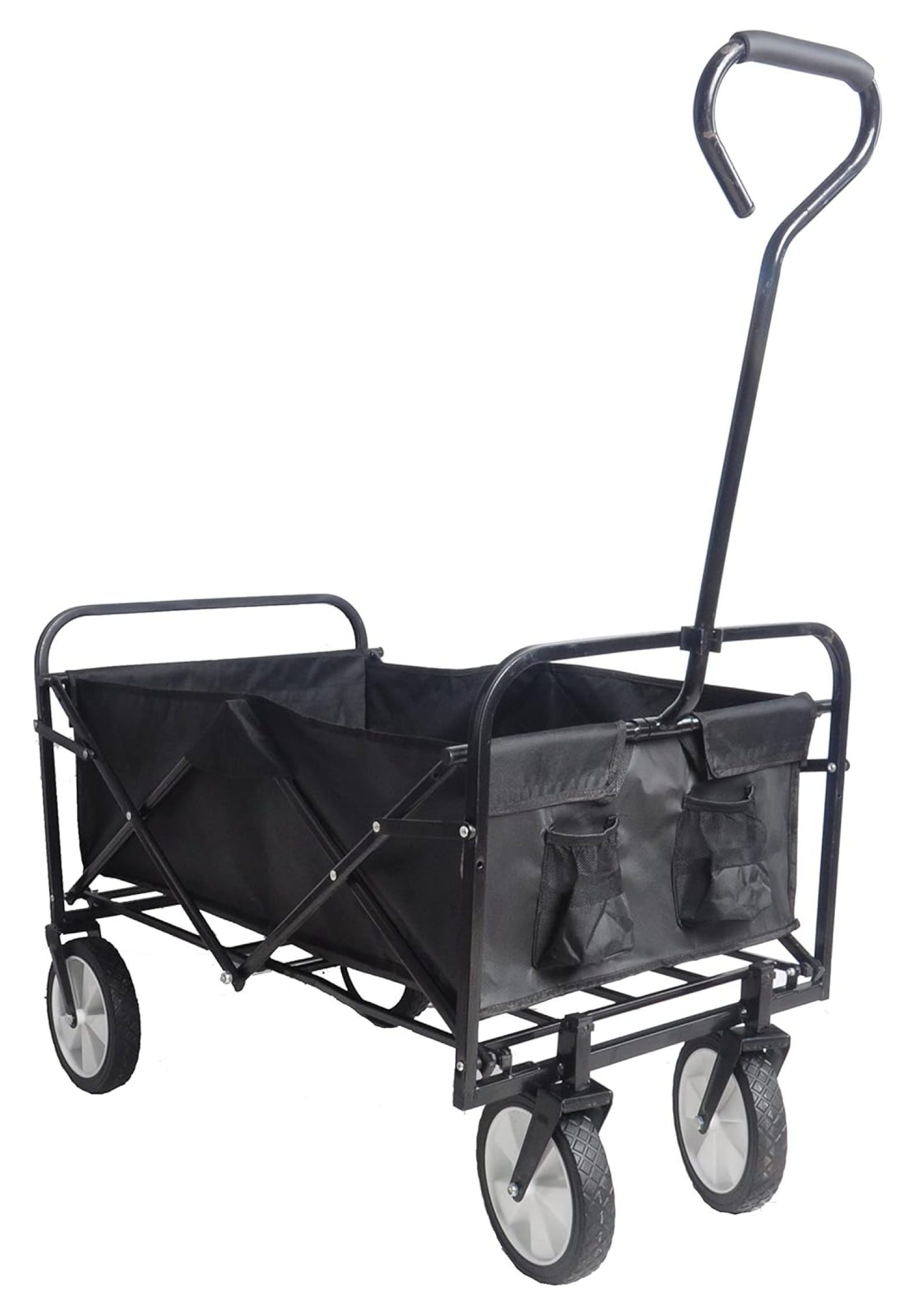 Collapsible Utility Wagon - Heavy Duty Foldable Cart with Cup Holders ...