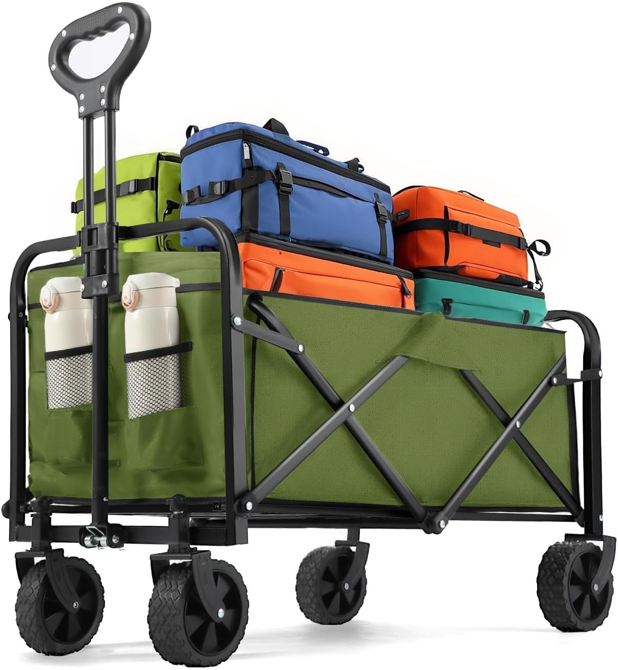 Collapsible Wagon 220 lbs, Heavy Duty Wagon Carts Foldable, Portable ...