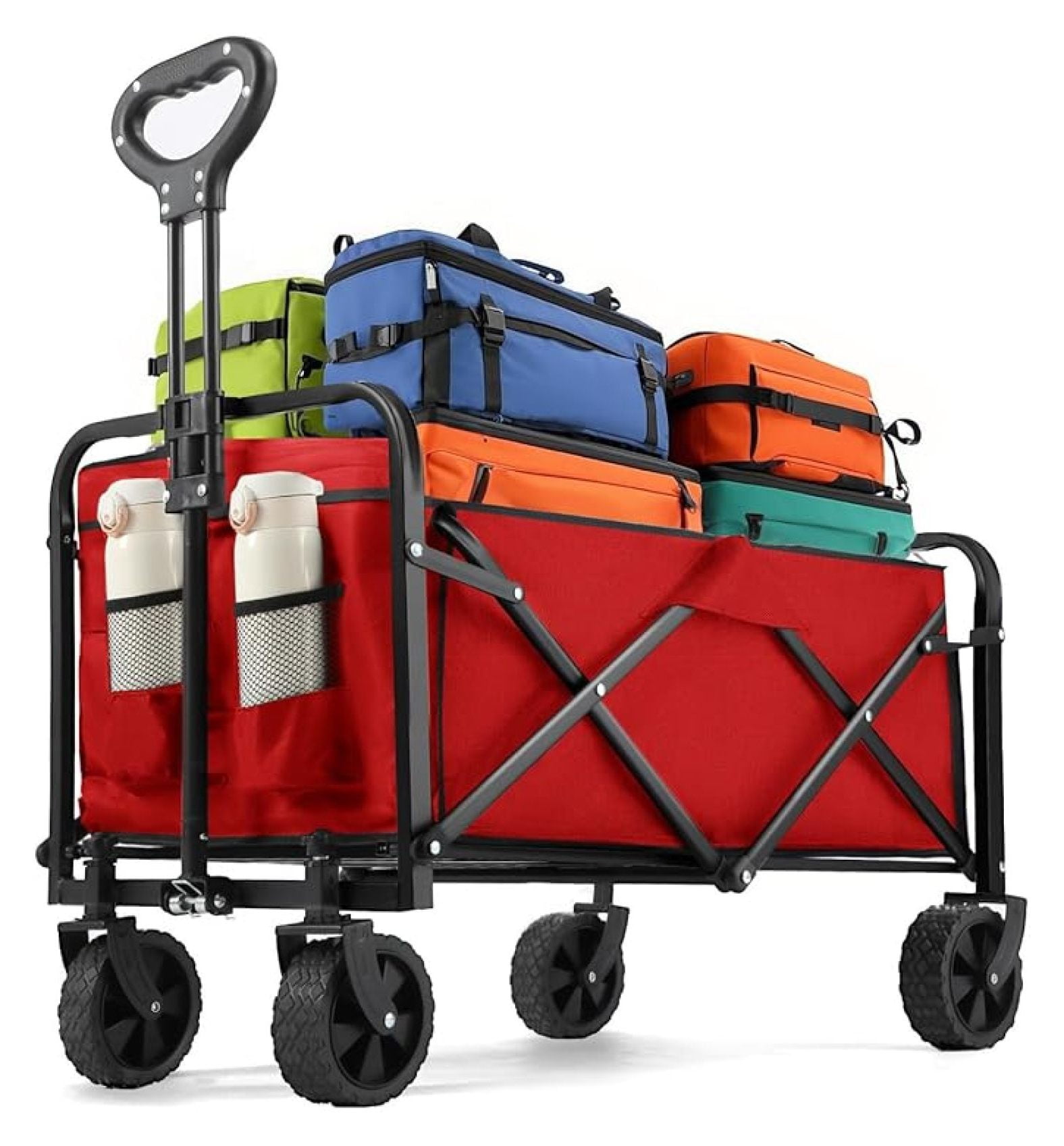 Collapsible Wagon 220 lbs, Heavy Duty Wagon Carts Foldable, Portable ...