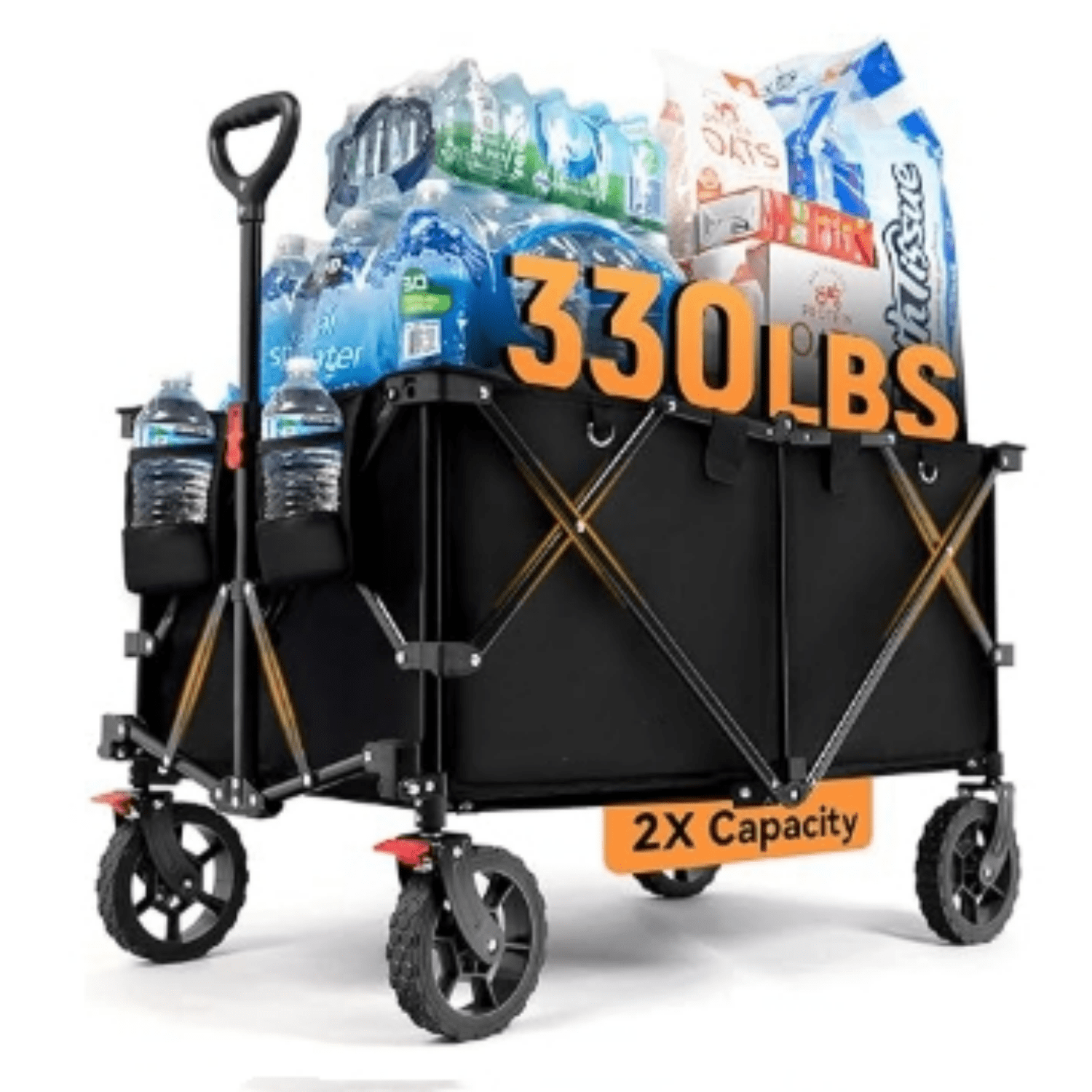 Collapsible Wagon 330LBS Capacity, 200L Extra Large Wagons Carts ...