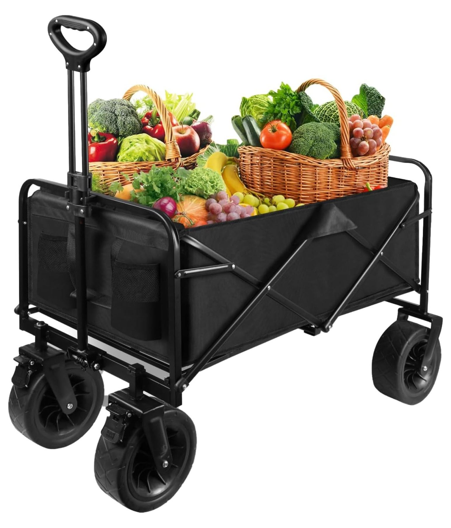 Collapsible Wagon Cart,330lbs Load Capacity Outdoor Utility Cart ...