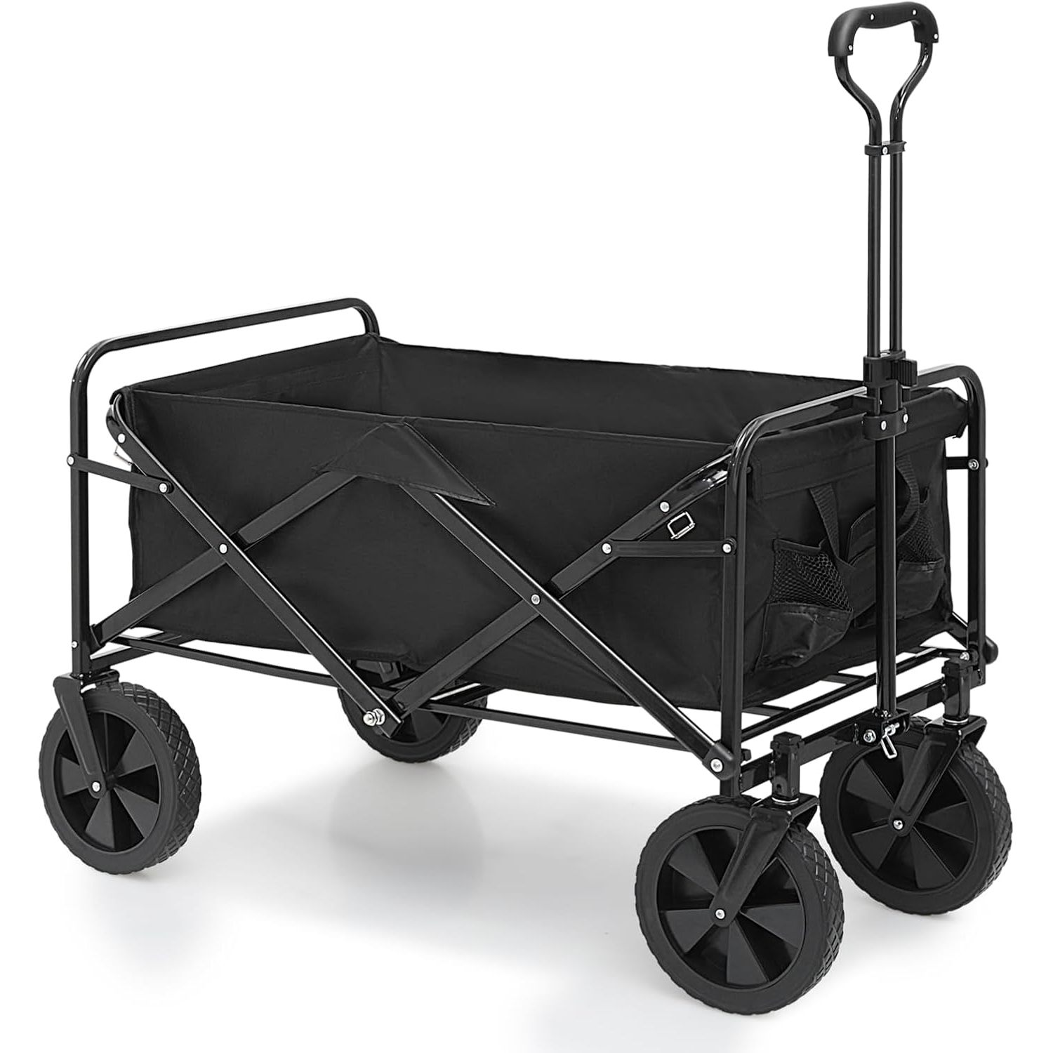 Collapsible Wagon Cart, 35" L Foldable Heavy Duty Utility Garden Cart ...