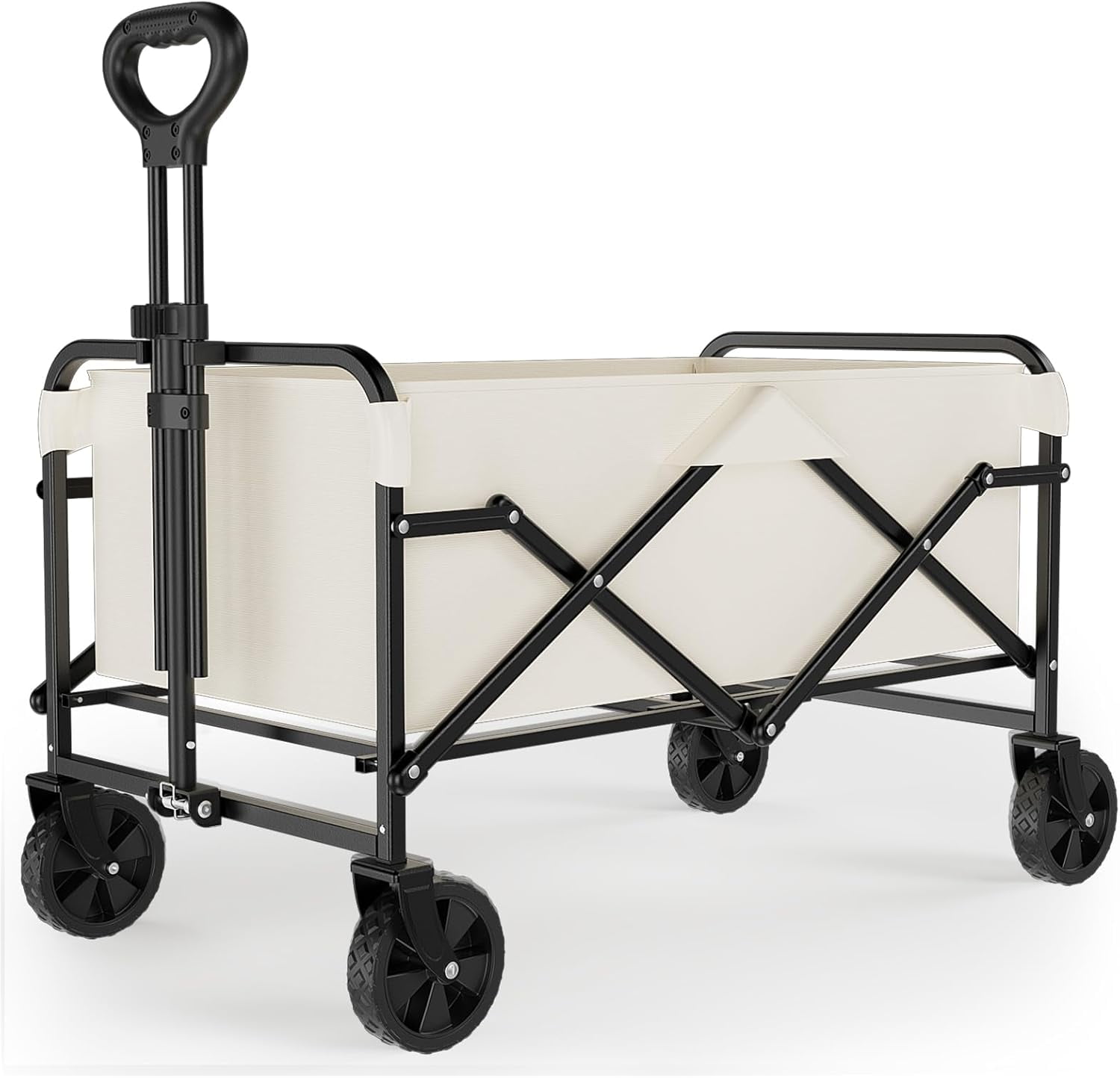 Collapsible Wagon Cart with 5" Removable 360° Swivel Wheels & Handle ...
