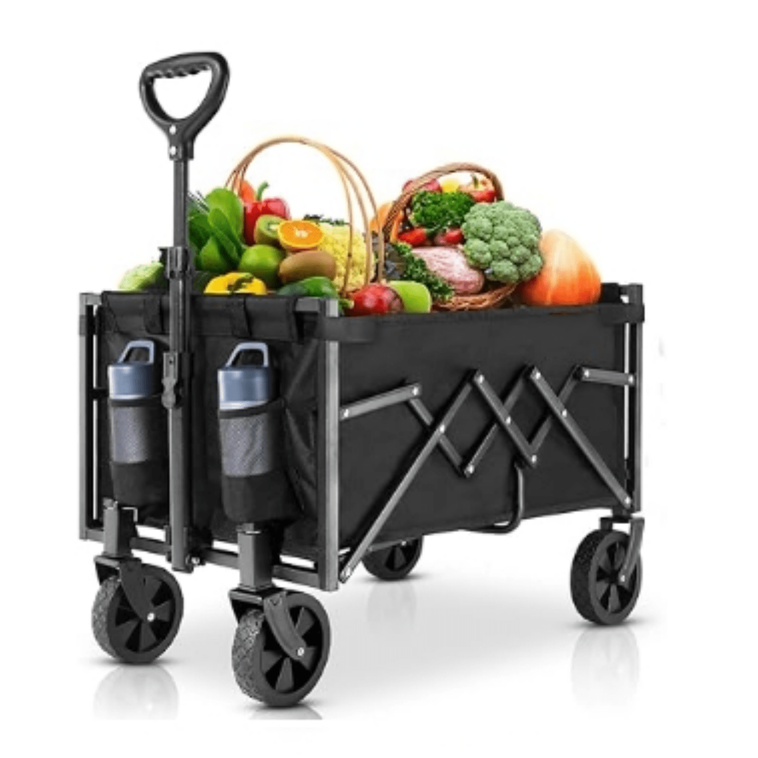 Collapsible Wagon Cart Foldable with 220lbs Weight Capacity ...