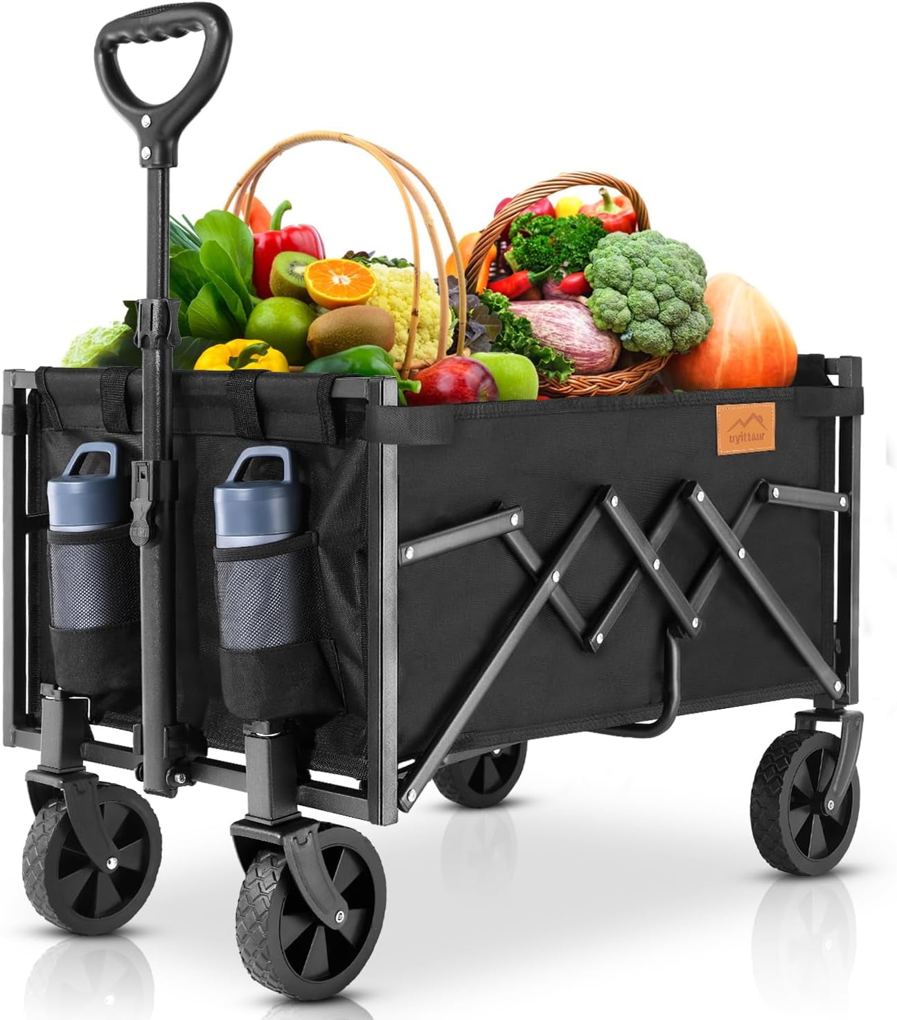 Collapsible Wagon Cart Foldable with 220lbs Weight Capacity ...