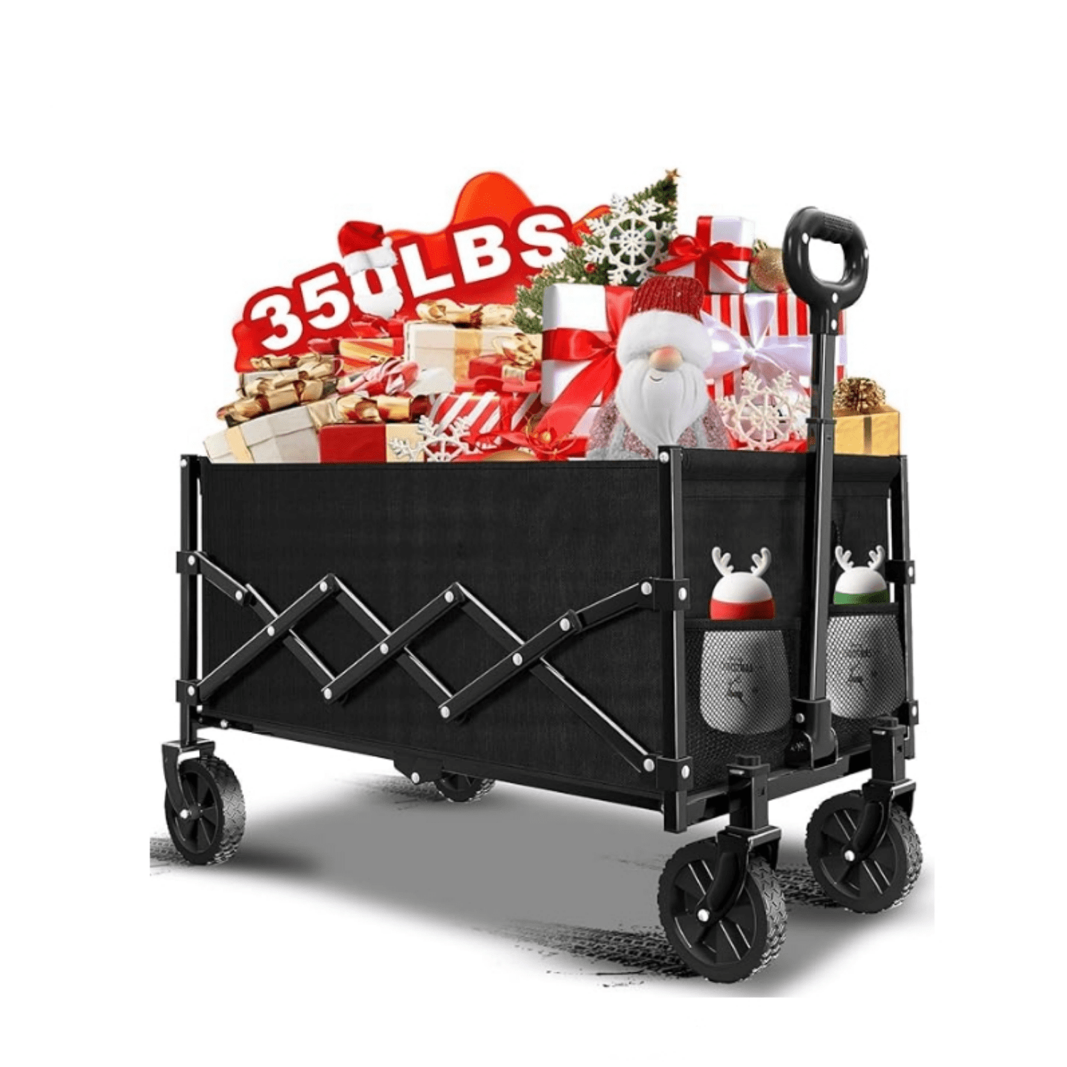 Collapsible Wagon Cart Foldable with 350lbs Weight Capacity ...