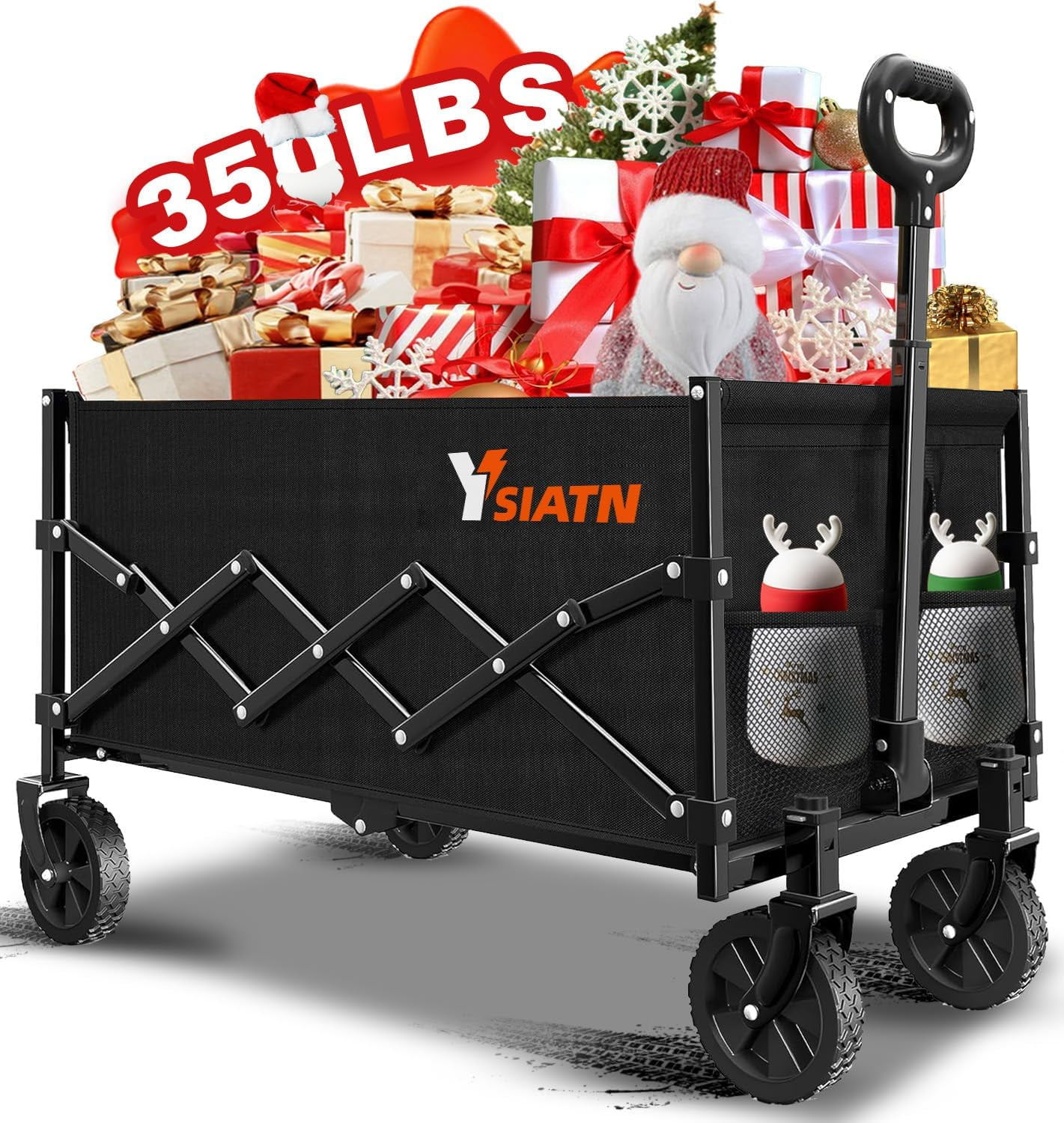 Collapsible Wagon Cart Foldable with 350lbs Weight Capacity ...