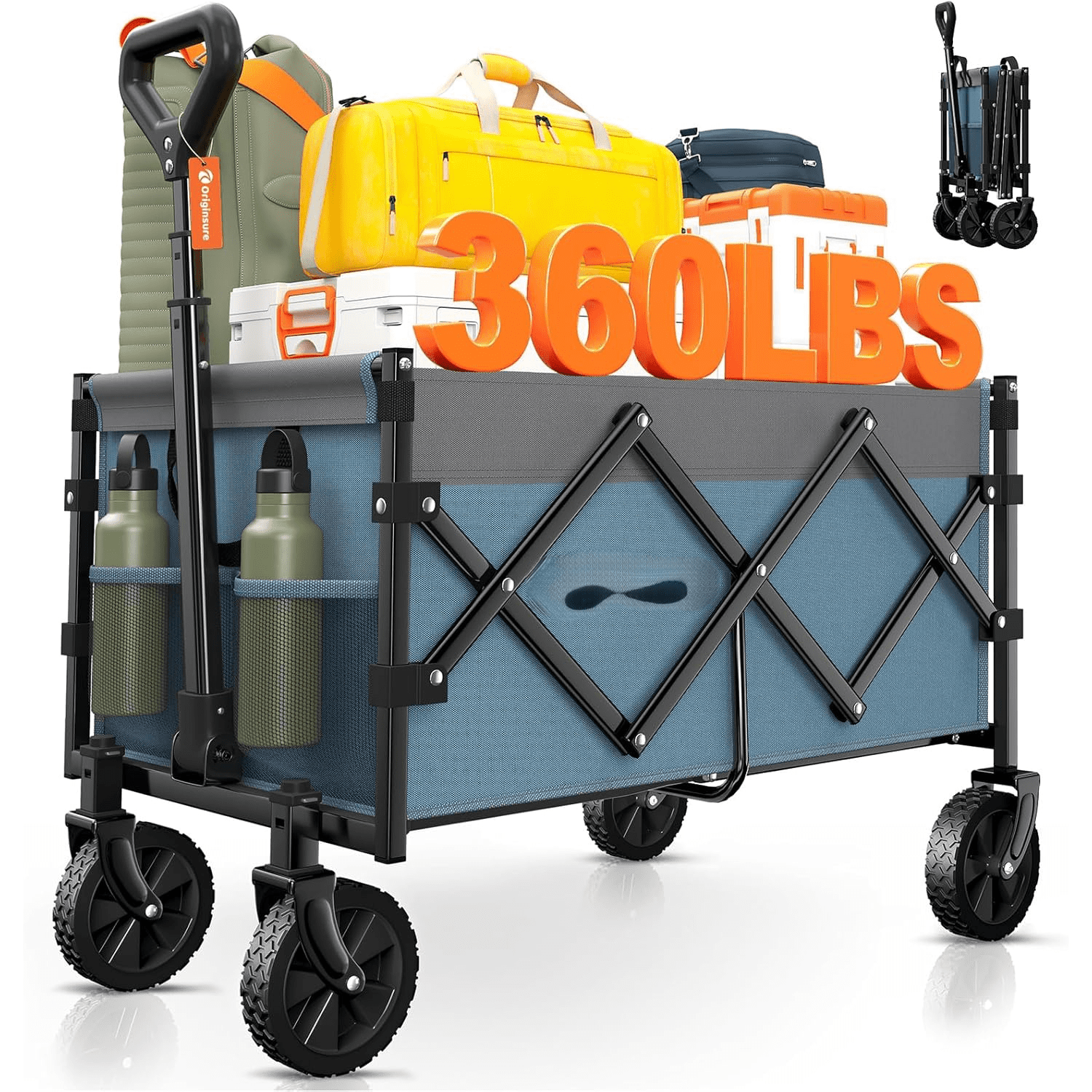 Collapsible Wagon Cart Foldable - Portable Heavy Duty Folding Beach ...