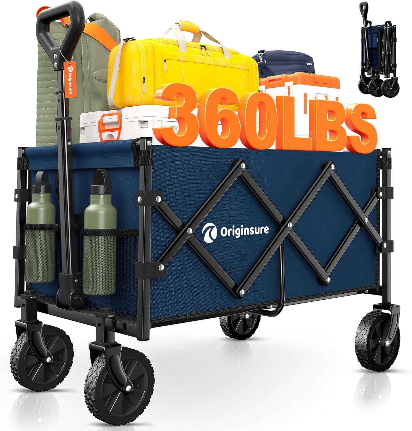Collapsible Wagon Cart Foldable - Portable Heavy Duty Folding Beach ...