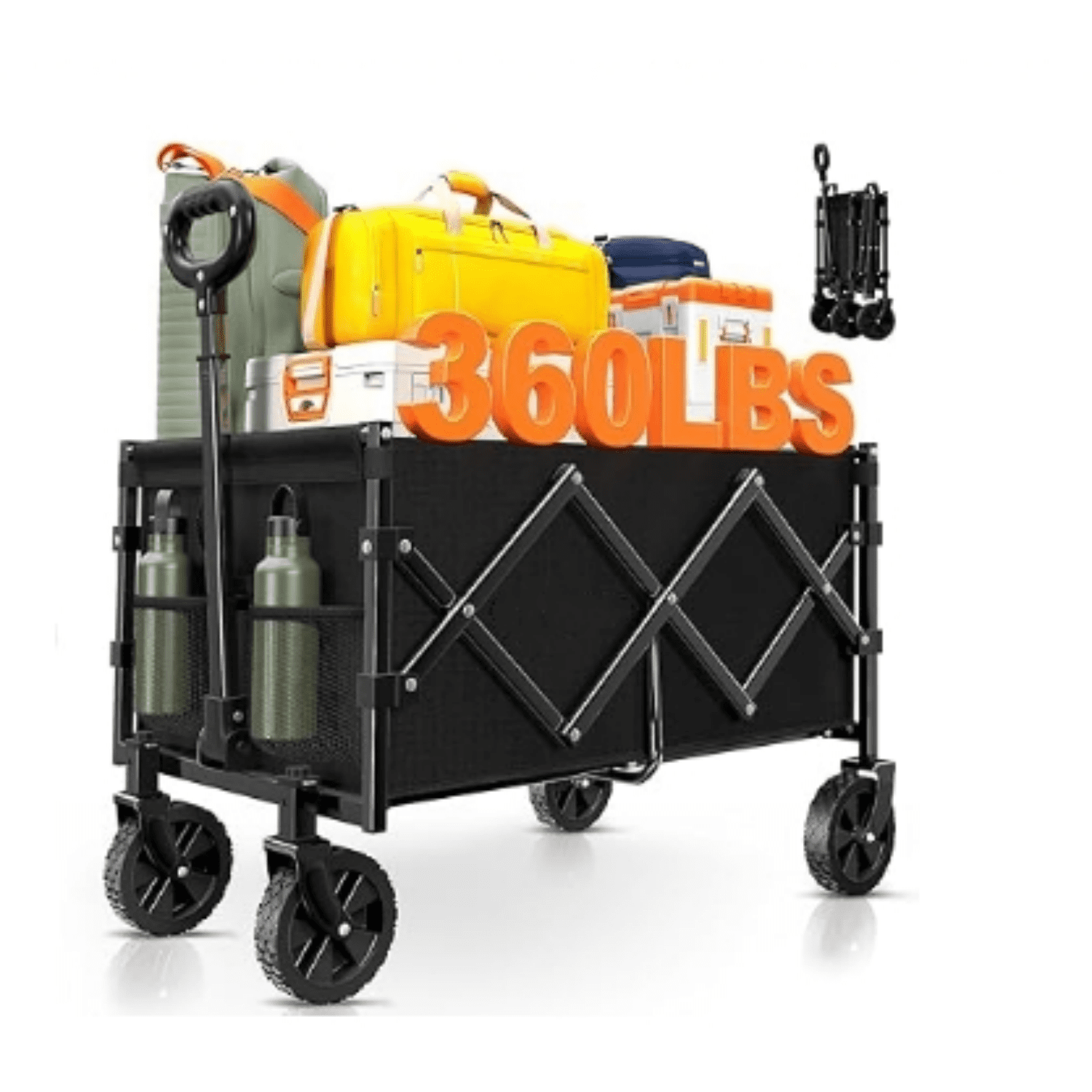 Collapsible Wagon Cart Foldable - Portable Heavy Duty Folding Beach ...