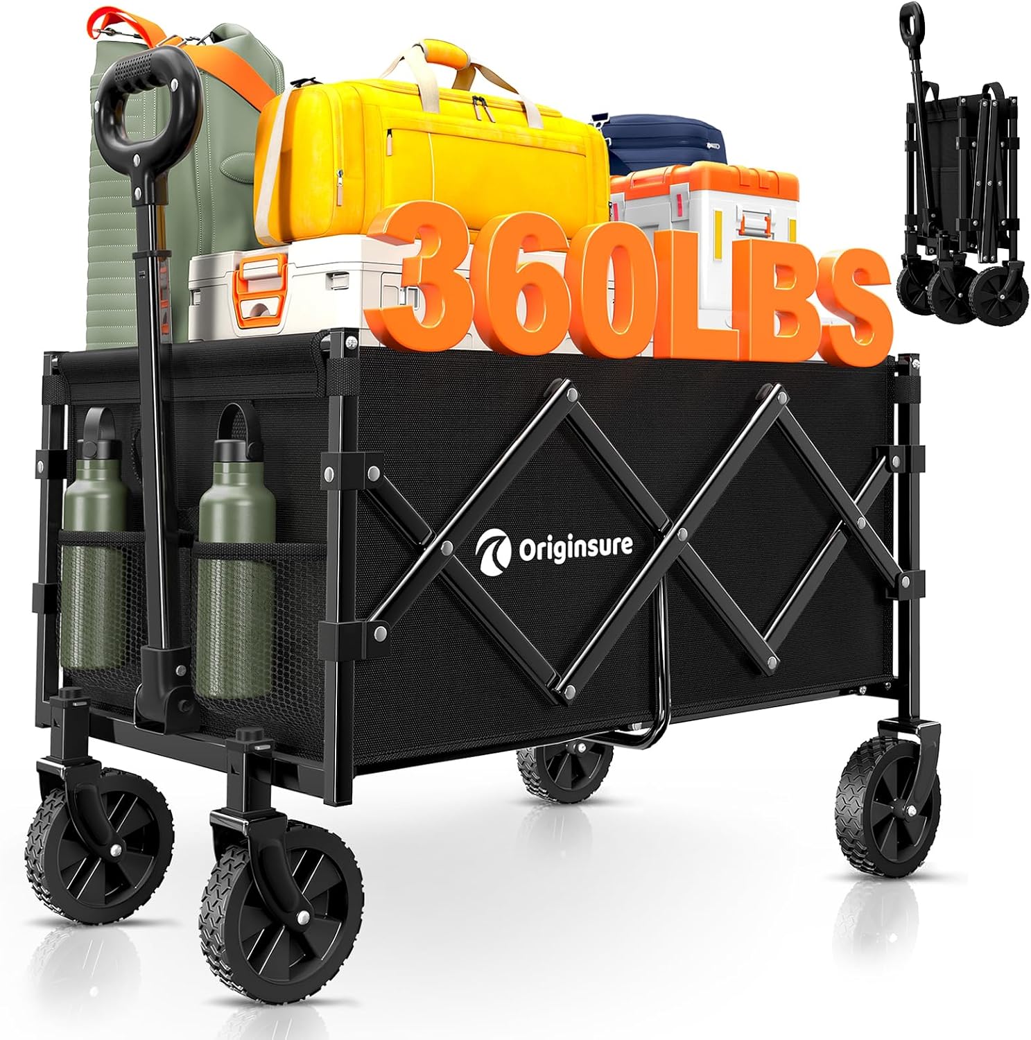 Collapsible Wagon Cart Foldable - Portable Heavy Duty Folding Beach ...