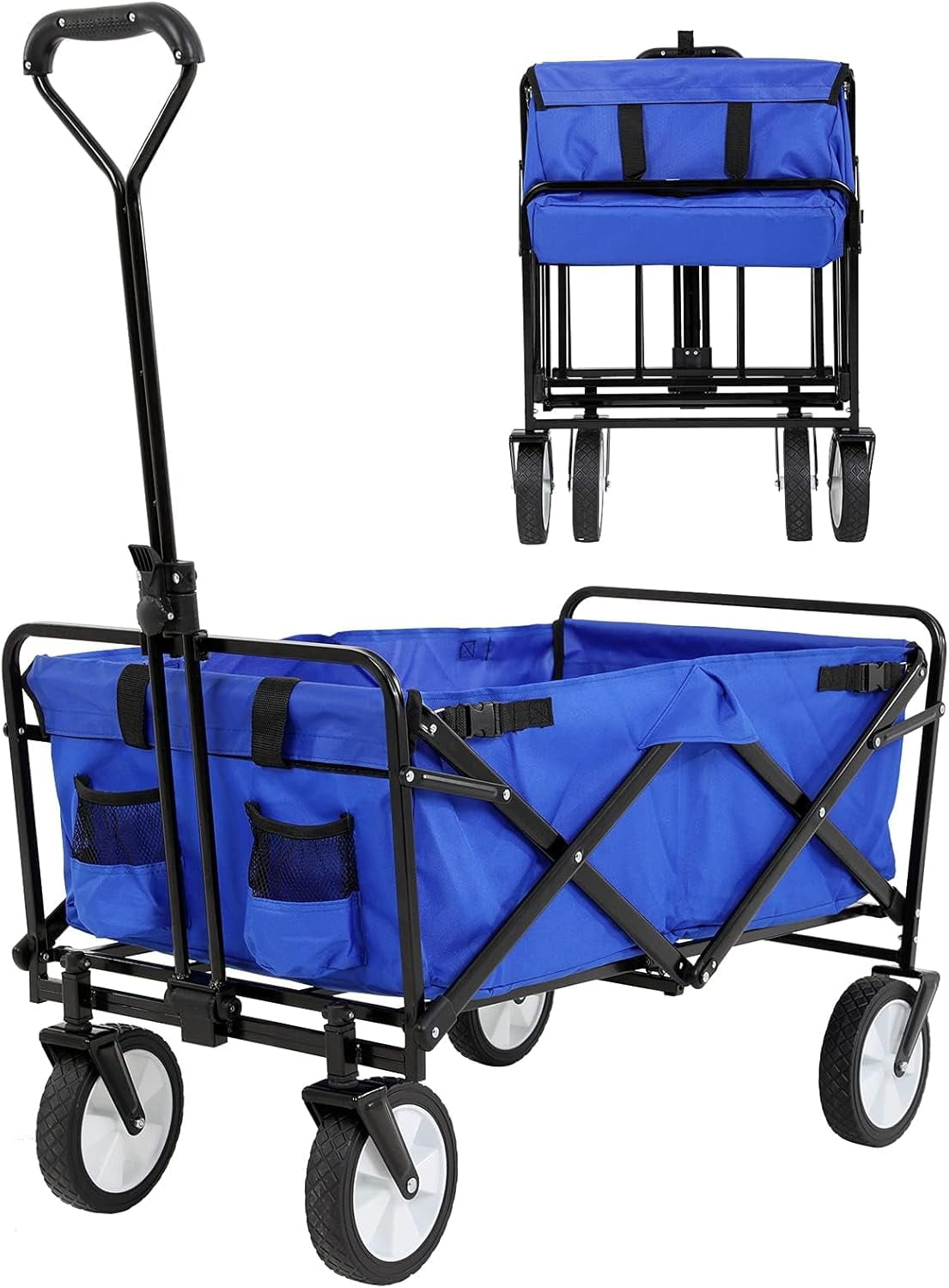 Collapsible Wagon Cart Foldable, Utility Garden Wagon with 330 LBS ...