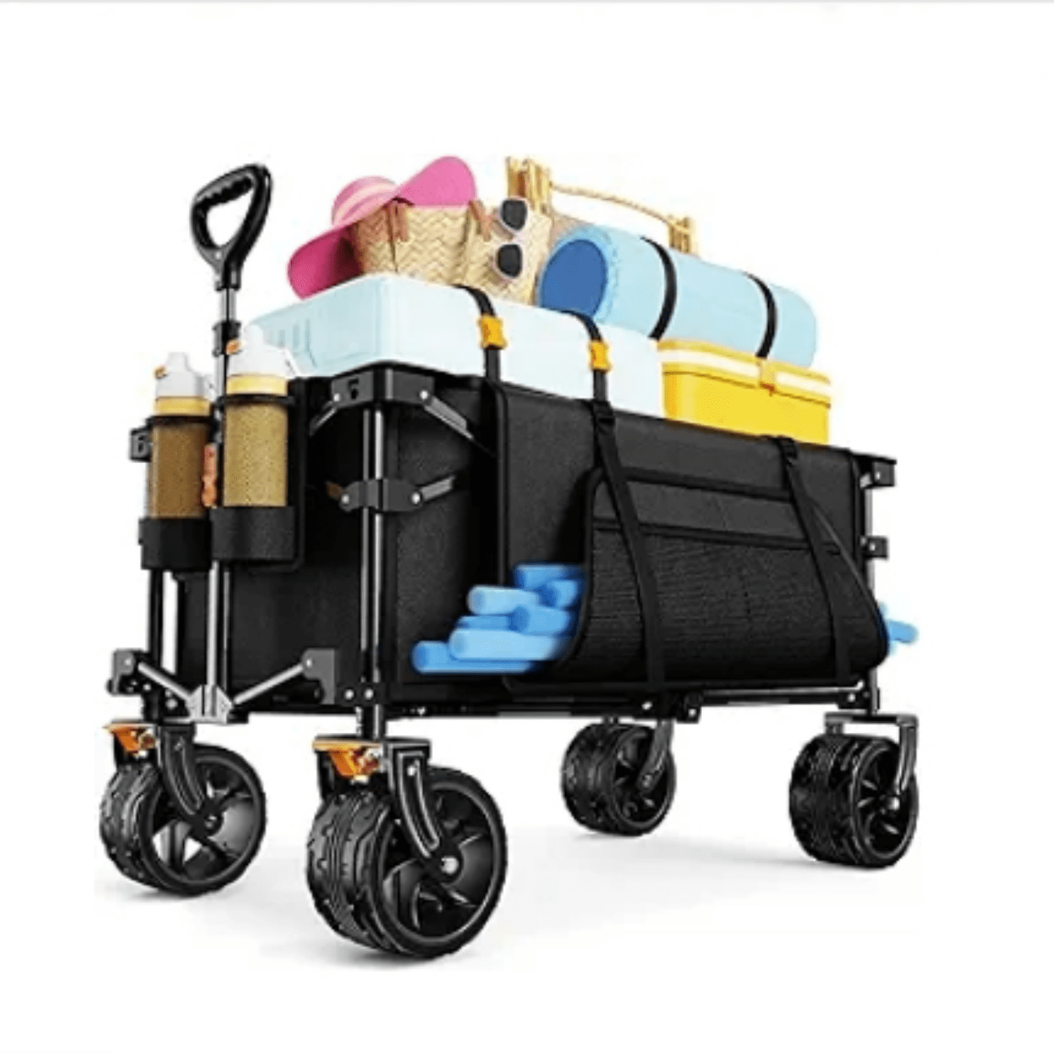 Collapsible Wagon Cart Heavy Duty Foldable, Folding Beach Wagon with ...