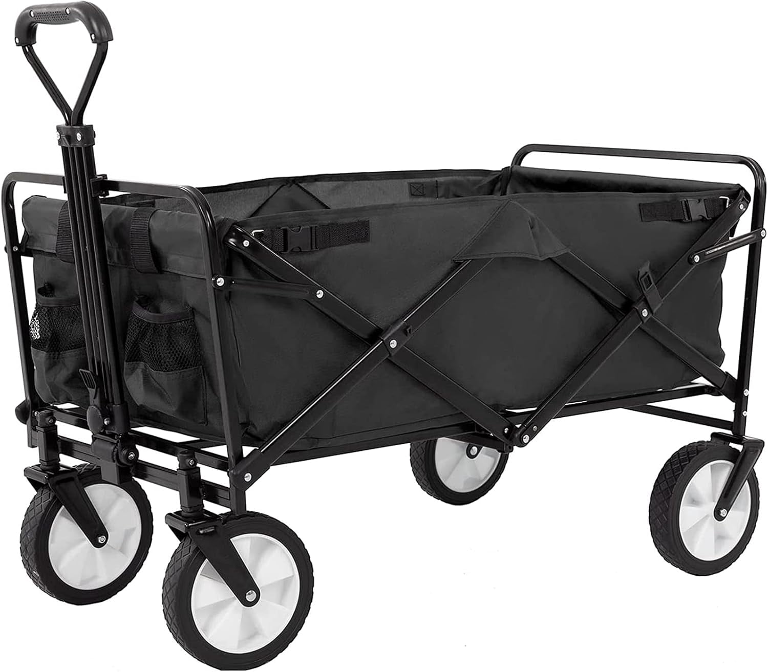 Collapsible Wagon Cart Heavy Duty Steel Utility Cart Folding Wagon with ...