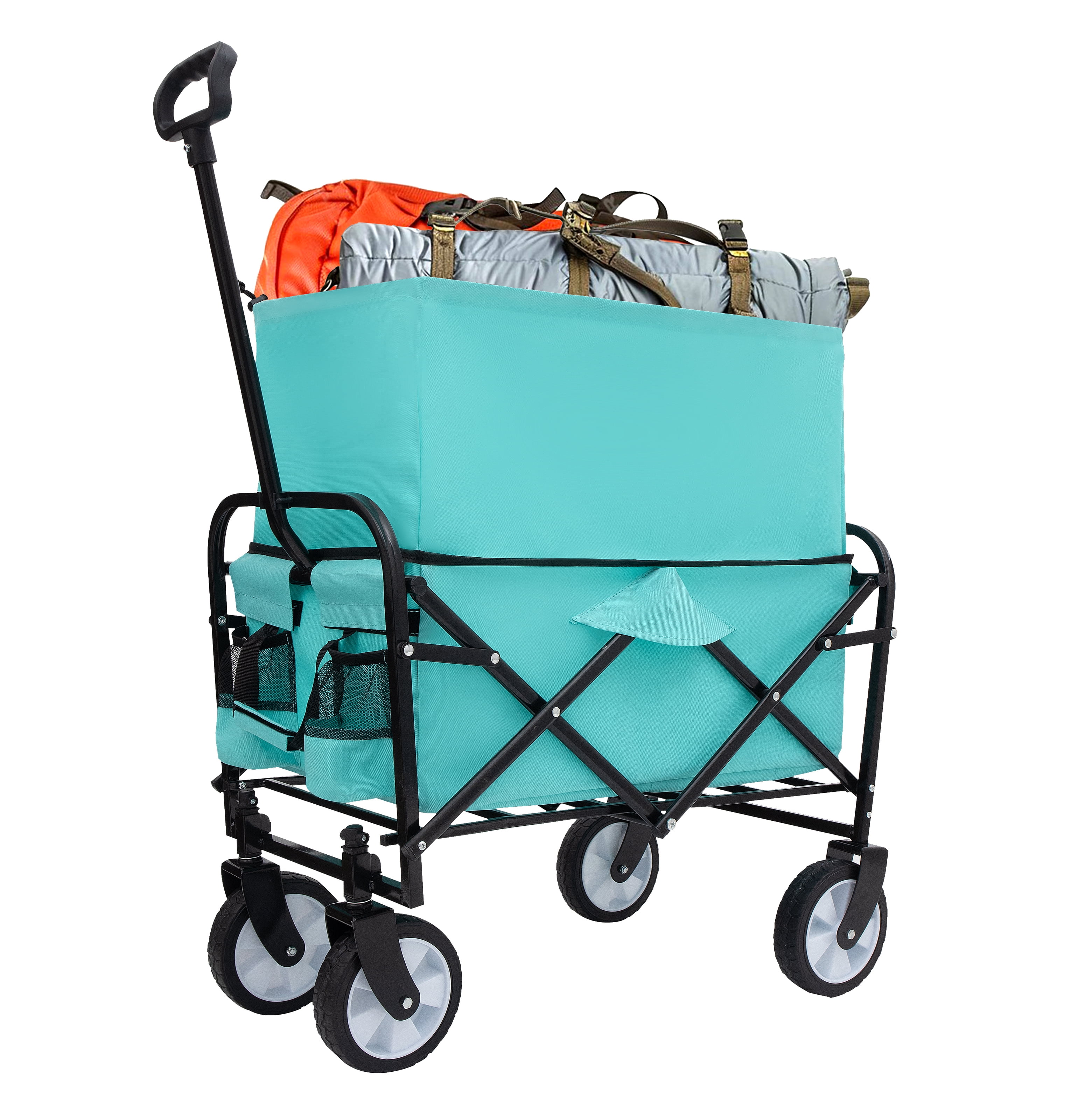 Collapsible Wagon Cart - Minimeetall Extension Foldable Beach Utility ...