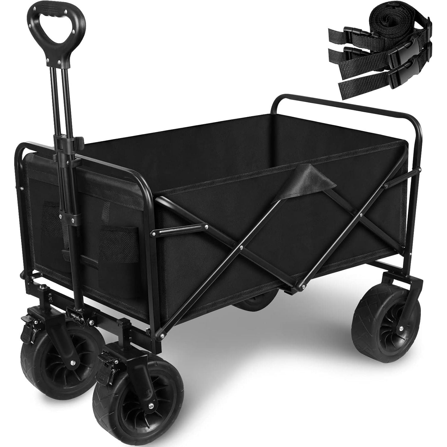 Collapsible Wagon Cart, Portable Heavy Duty Large Capacity Outdoor ...