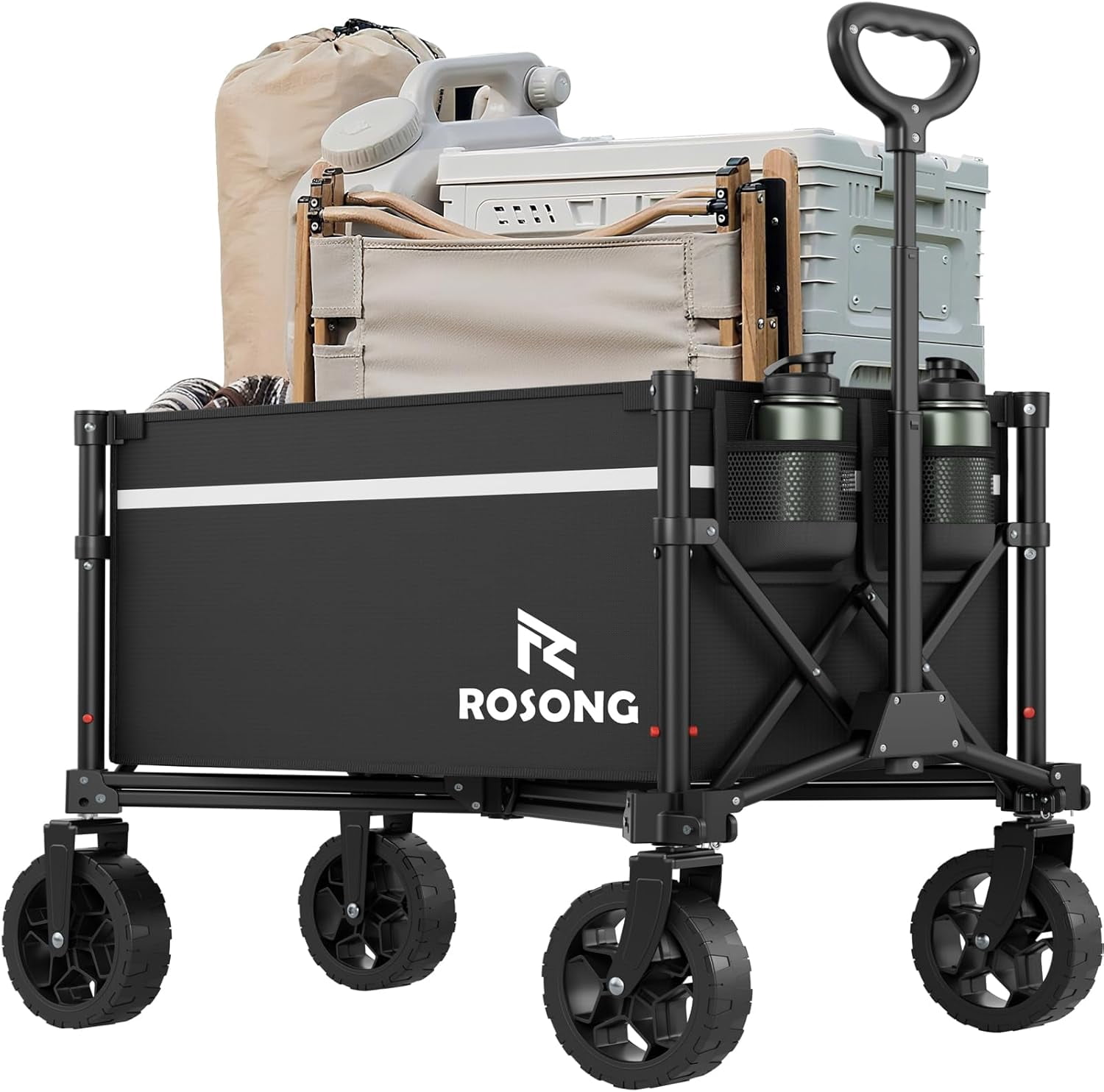 Collapsible Wagon Cart with Wheels Foldable - Folding Utility Heavy ...