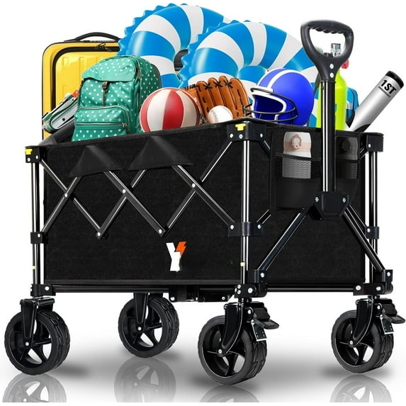 Collapsible Wagon Cart with Wheels Foldable, Folding Wagons Carts with ...
