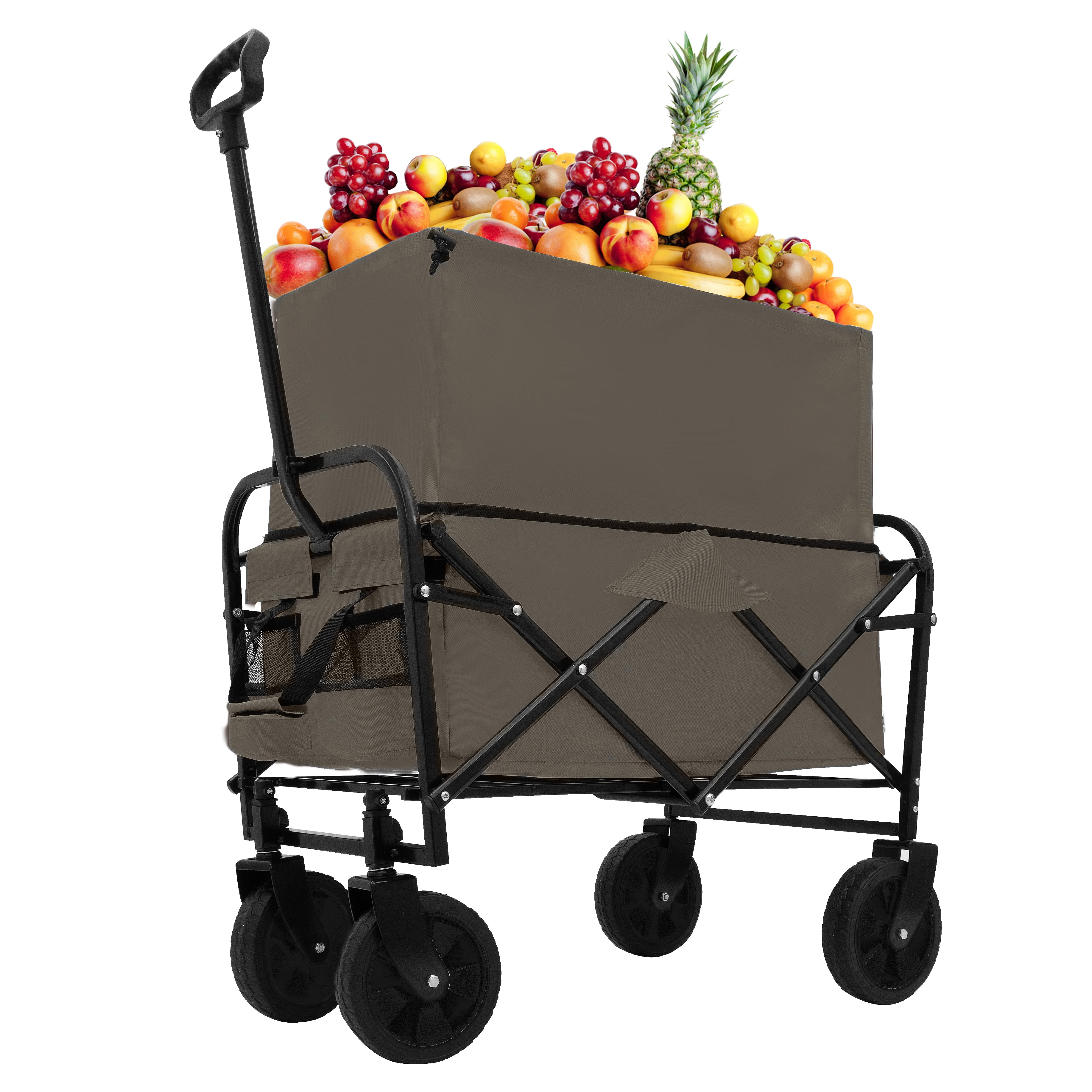 Collapsible Wagon Cart with Dual-Layer Expansion | 225LBS Capacity, All ...