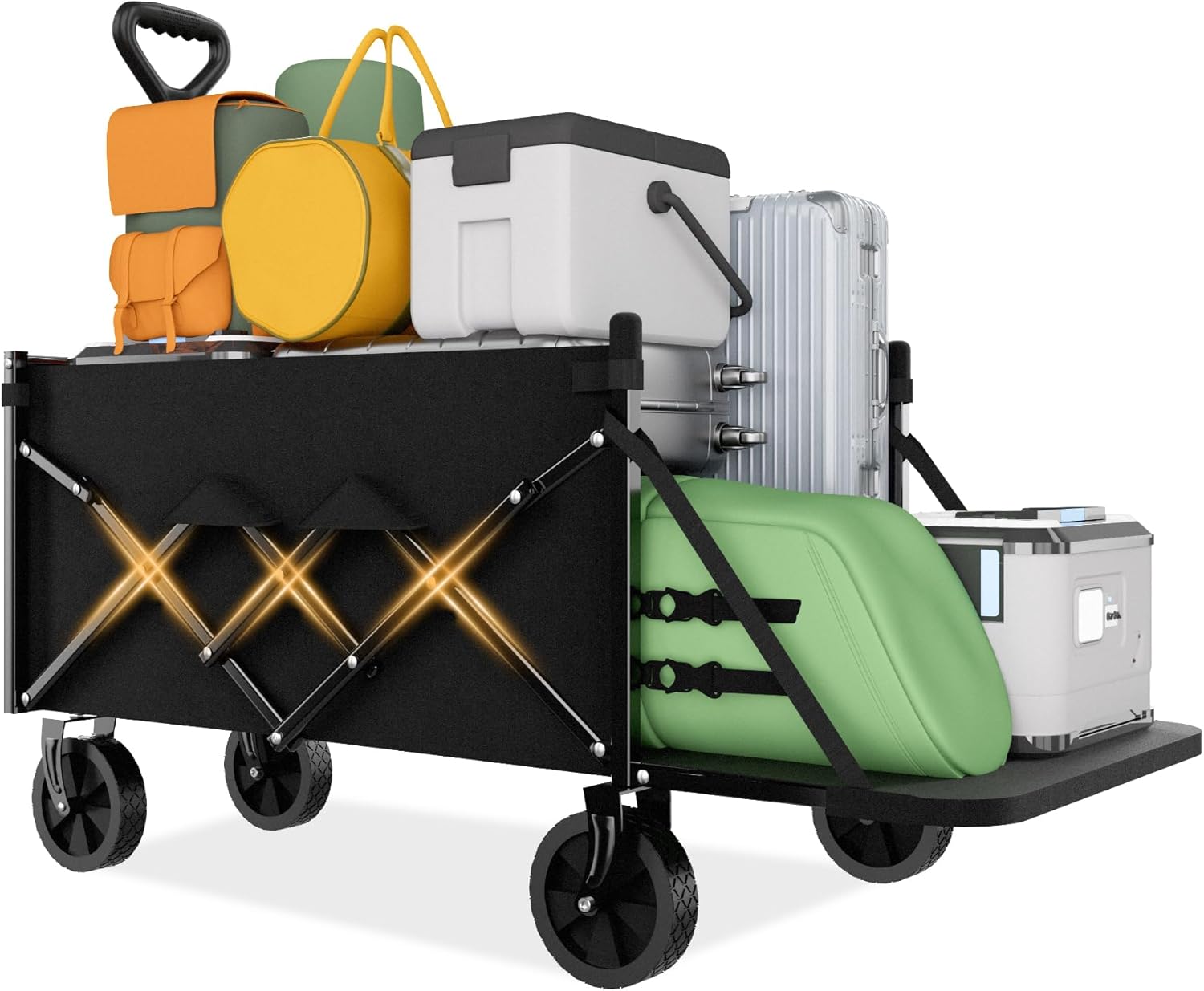 Collapsible Wagon Carts with Extended Tailgate, Foldable 130L & 330LBS ...