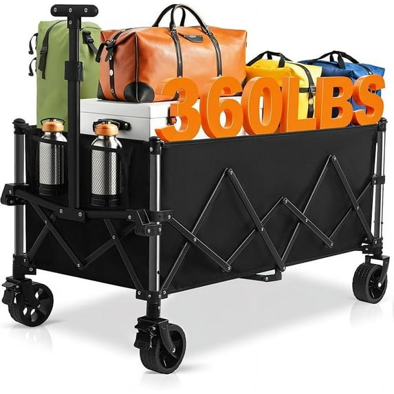 Collapsible Wagon Carts Foldable 150L & 360LBS Portable Folding Wagons ...