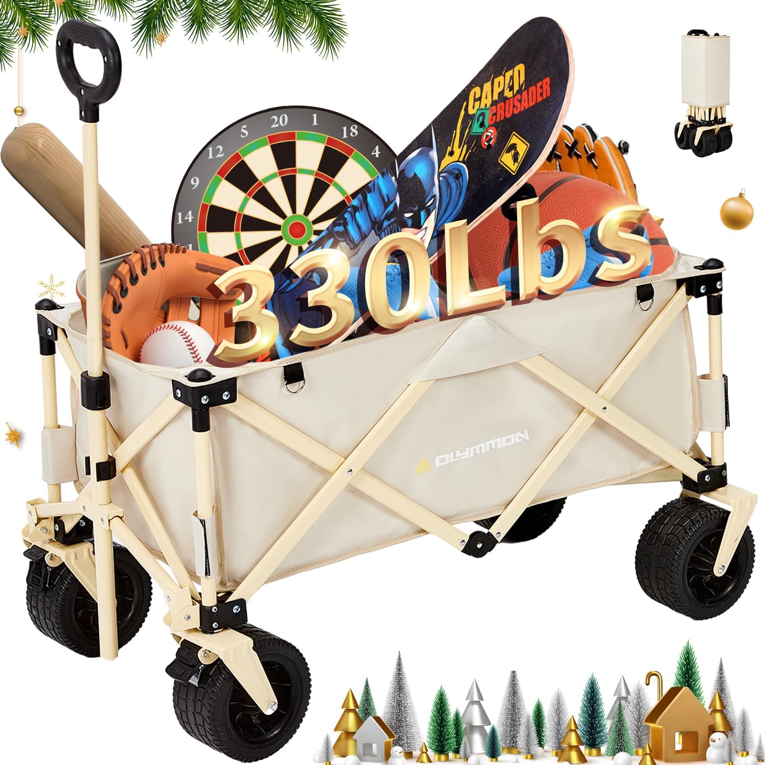 Collapsible Wagon Carts Foldable Wagon Cart with Wheels Heavy Duty ...