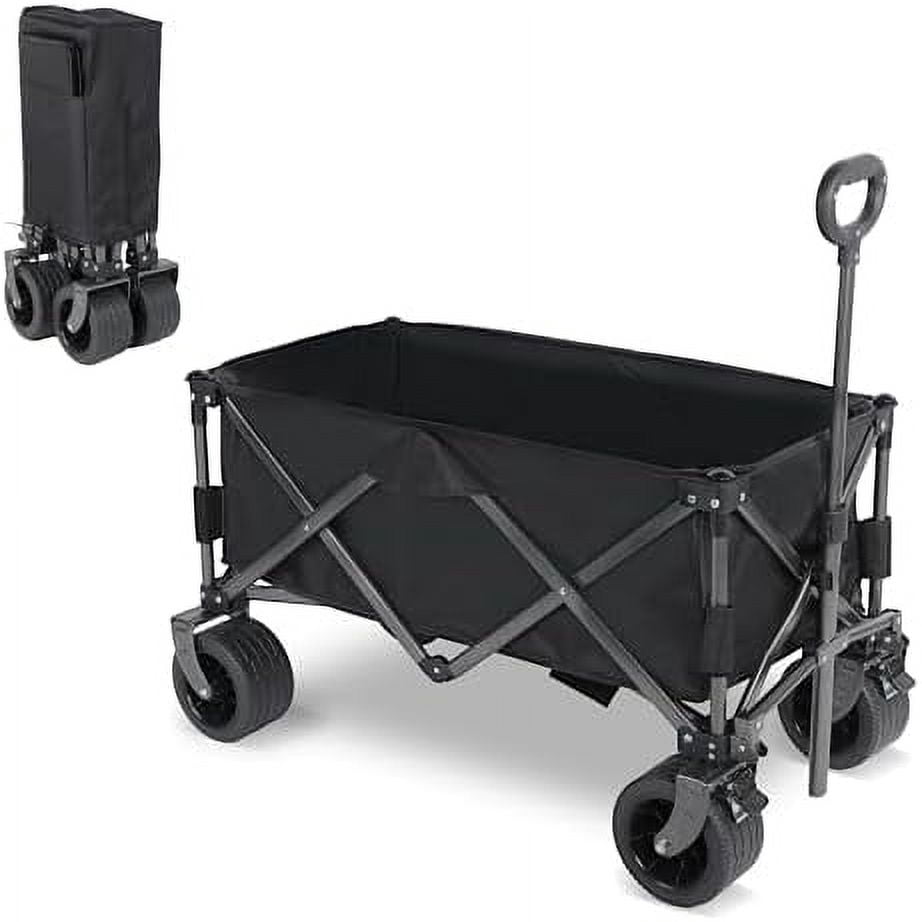 Collapsible Wagon Carts Foldable, Garden Cart with 360° All-Terrain ...