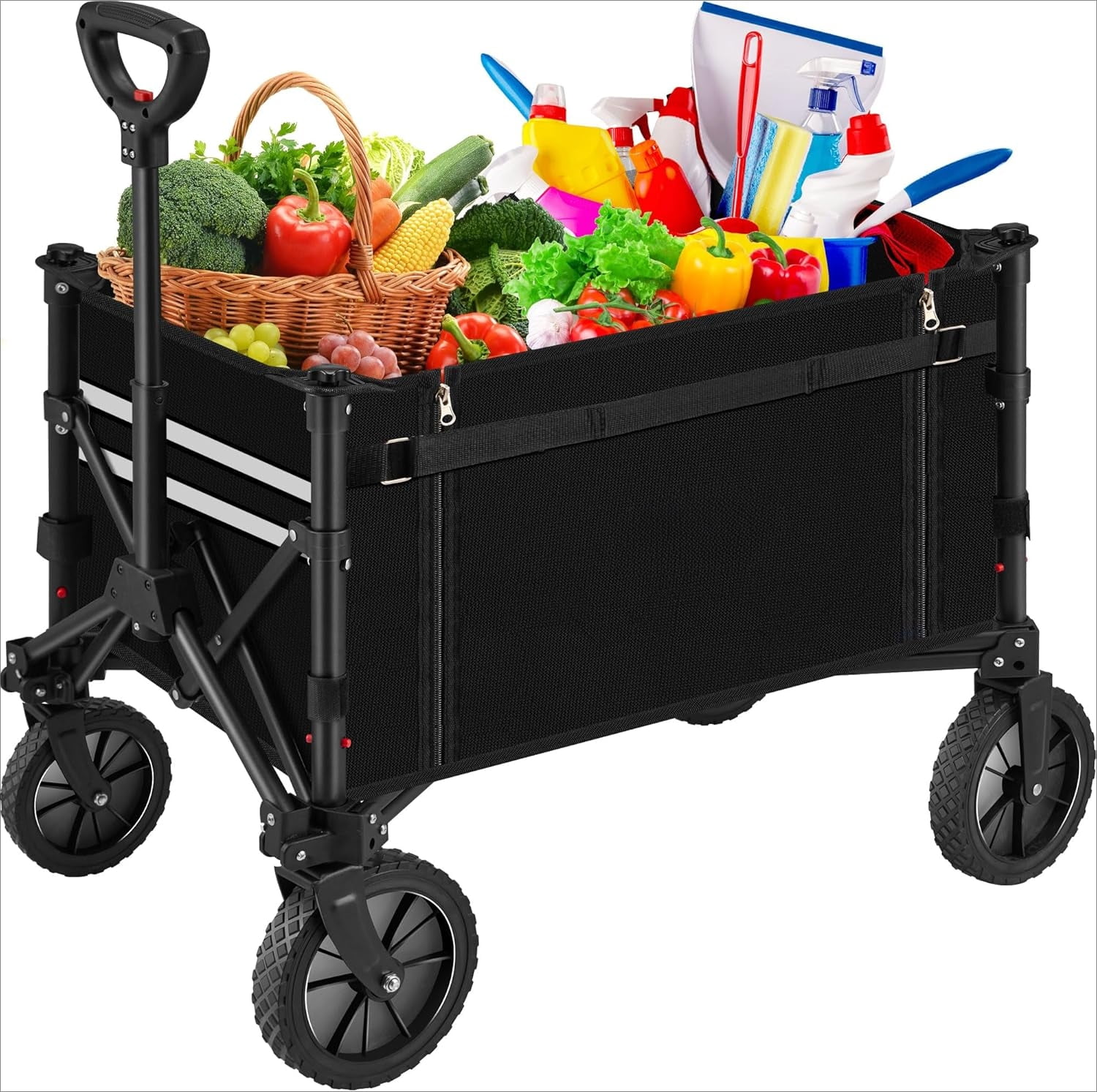 Collapsible Wagon Carts,Folding Wagon Cart with All Terrain Wheels ...