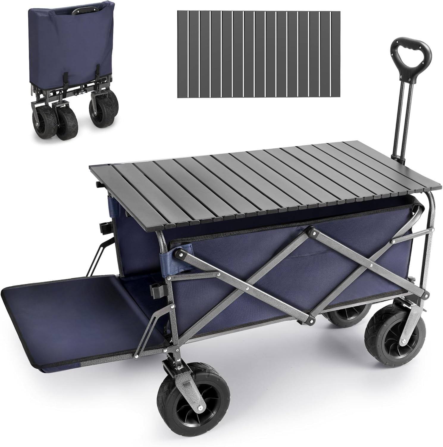 Collapsible Wagon Carts with Table Foldable,300Lbs Capacity 43" Extra ...