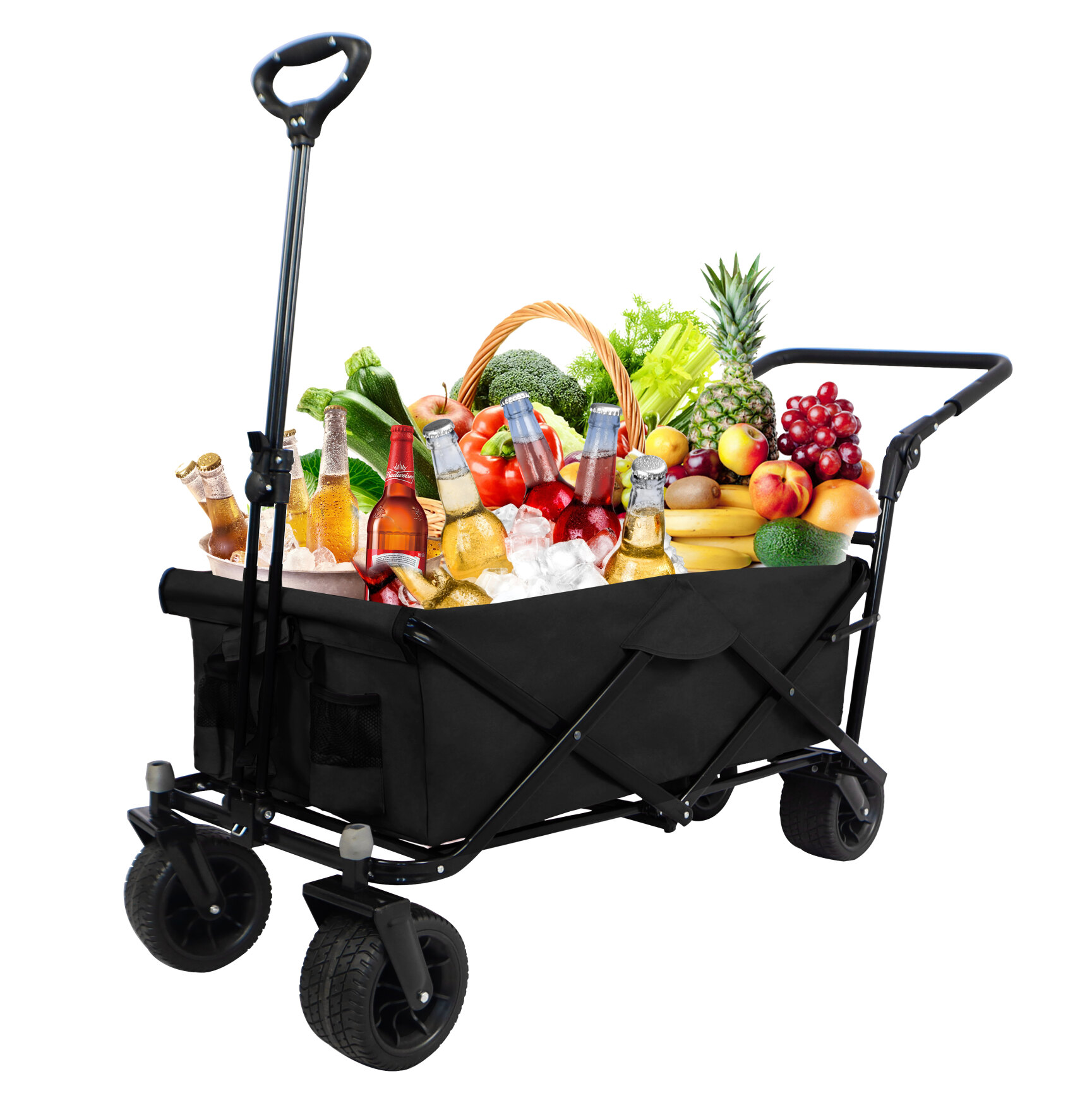 Collapsible Wagon with Durable Steel Frame & 230LB Capacity, All ...