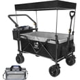 Collapsible Wagon Heavy Duty Folding Wagon Cart with Removable Canopy ...