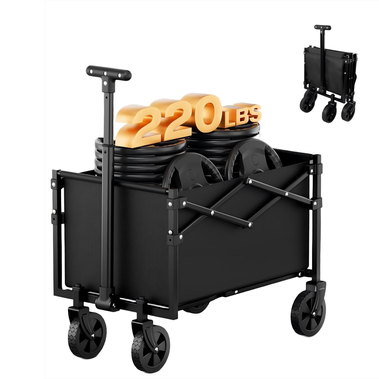 Collapsible Wagon, Heavy Duty Wagon Carts Foldable, Portable Wagons for ...