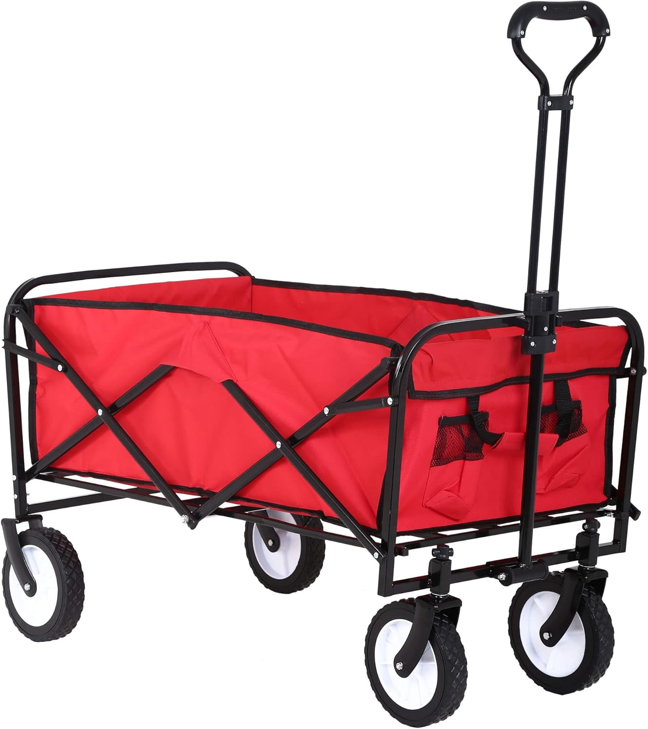 Collapsible Wagon,Portable Folding Wagon Garden Cart Outdoor Utility ...