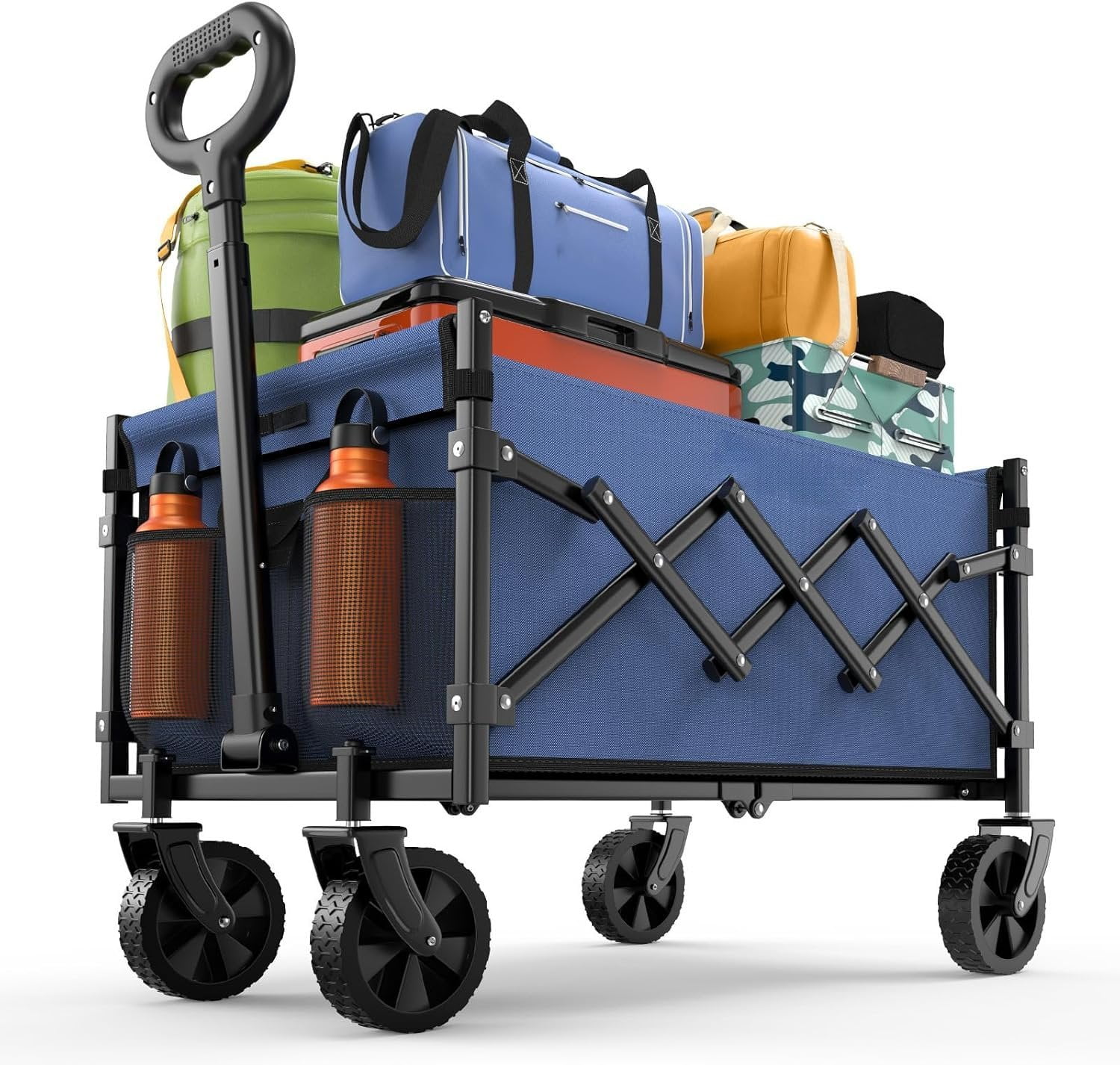 Collapsible Wagon with Wheels, 220 lbs Wagons Carts Foldable Wagon Cart ...