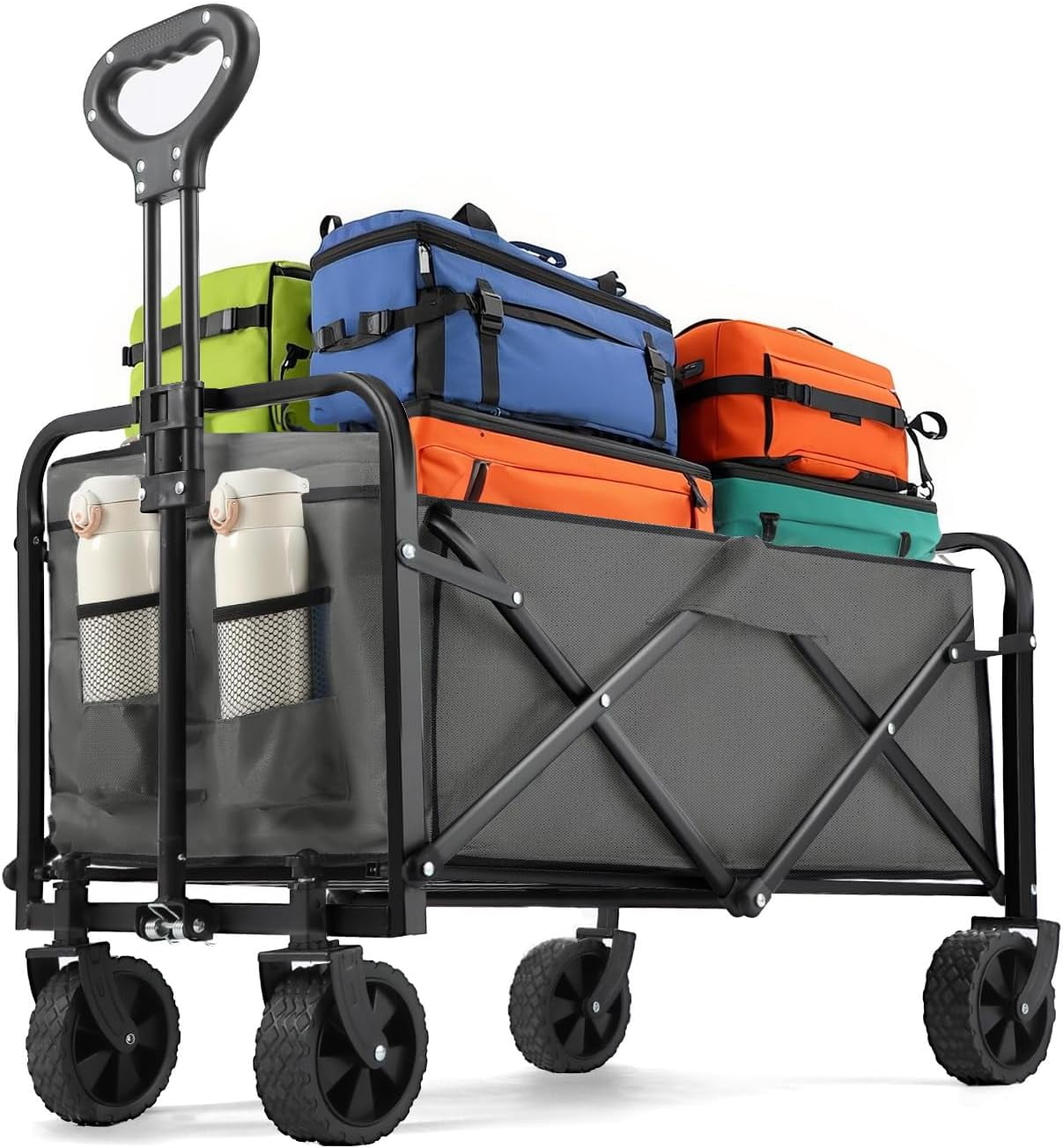 Collapsible Wagon 220 lbs, Heavy Duty Wagon Carts Foldable, Portable ...