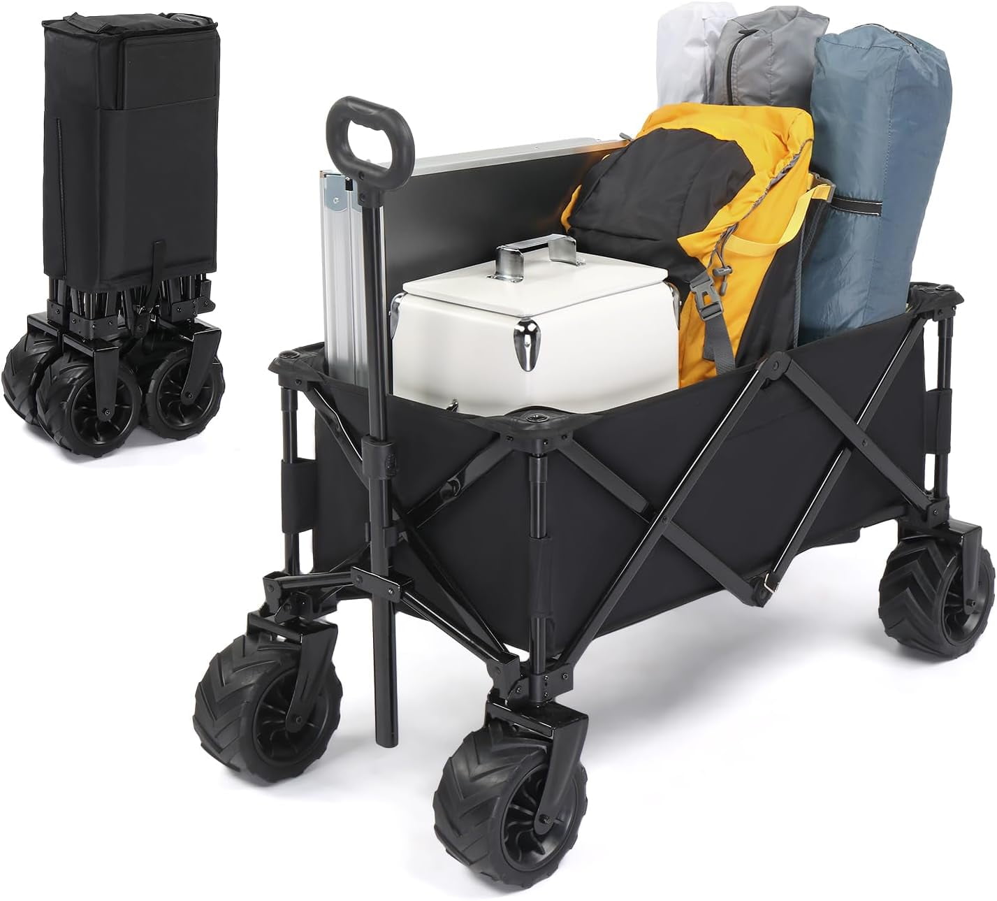 Collapsible Wagons Carts, Heavy Duty Foldable Utility Garden Grocery ...