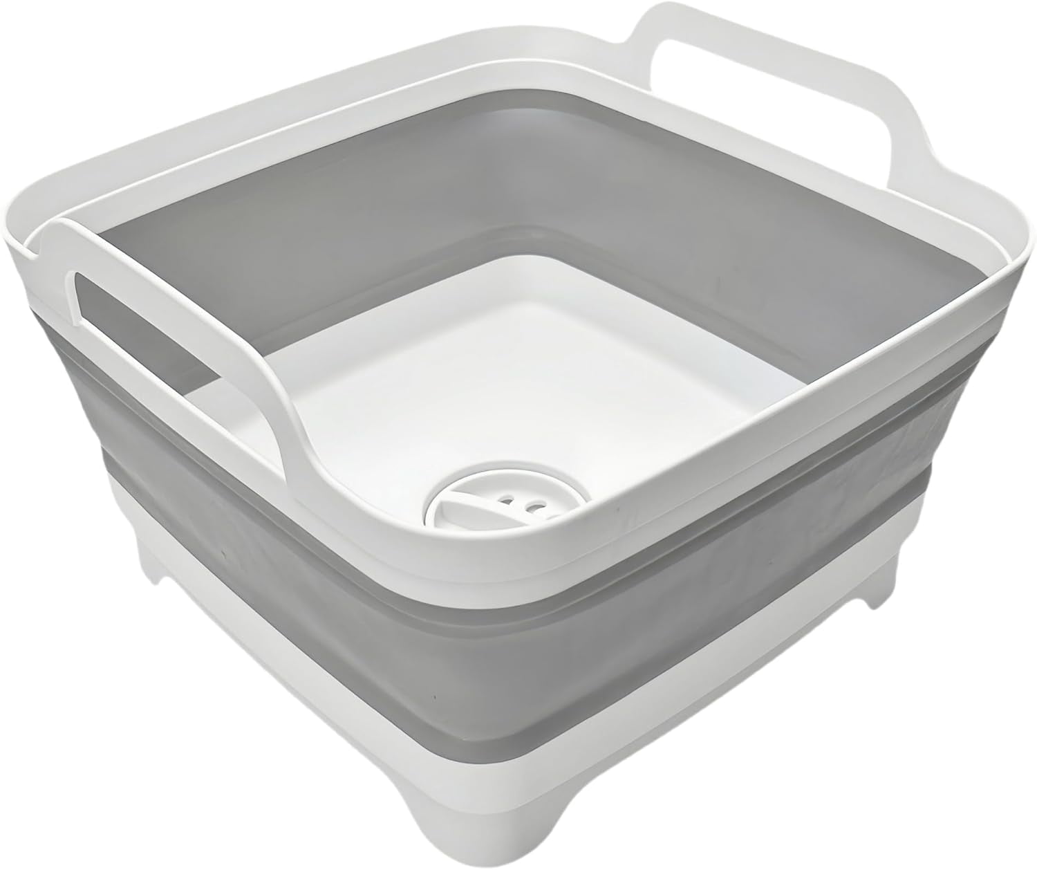 Collapsible Wash Basin 9L, Foldable Dish Tub with Drain Plug, Portable ...