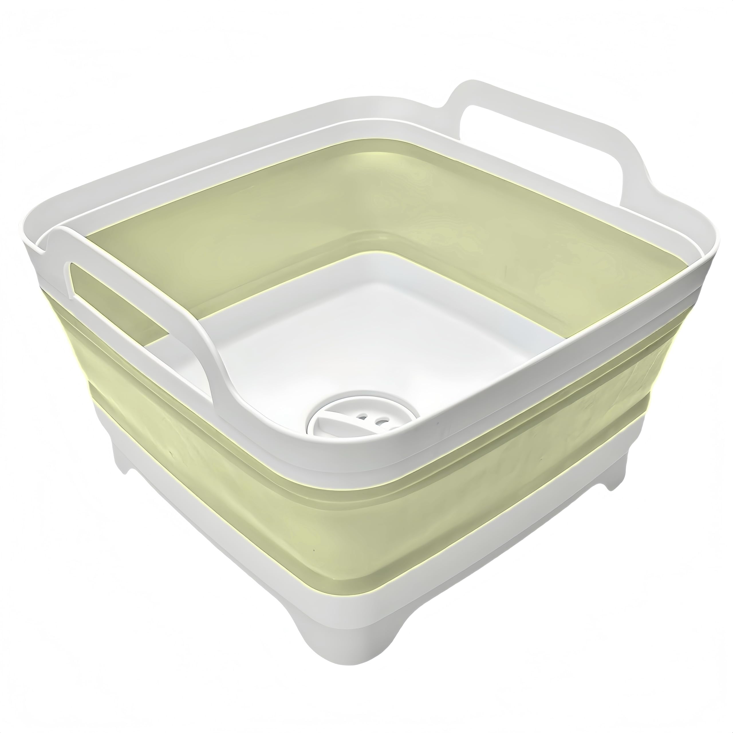 Collapsible Wash Basin 9L, Foldable Dish Tub with Drain Plug, Portable ...