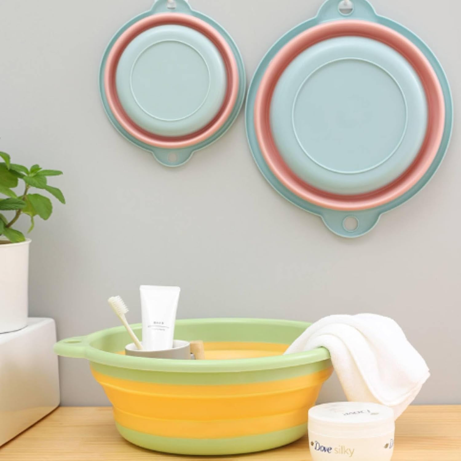 Collapsible Wash Basin, Collapsible Dish Tub Portable Washing Basin ...