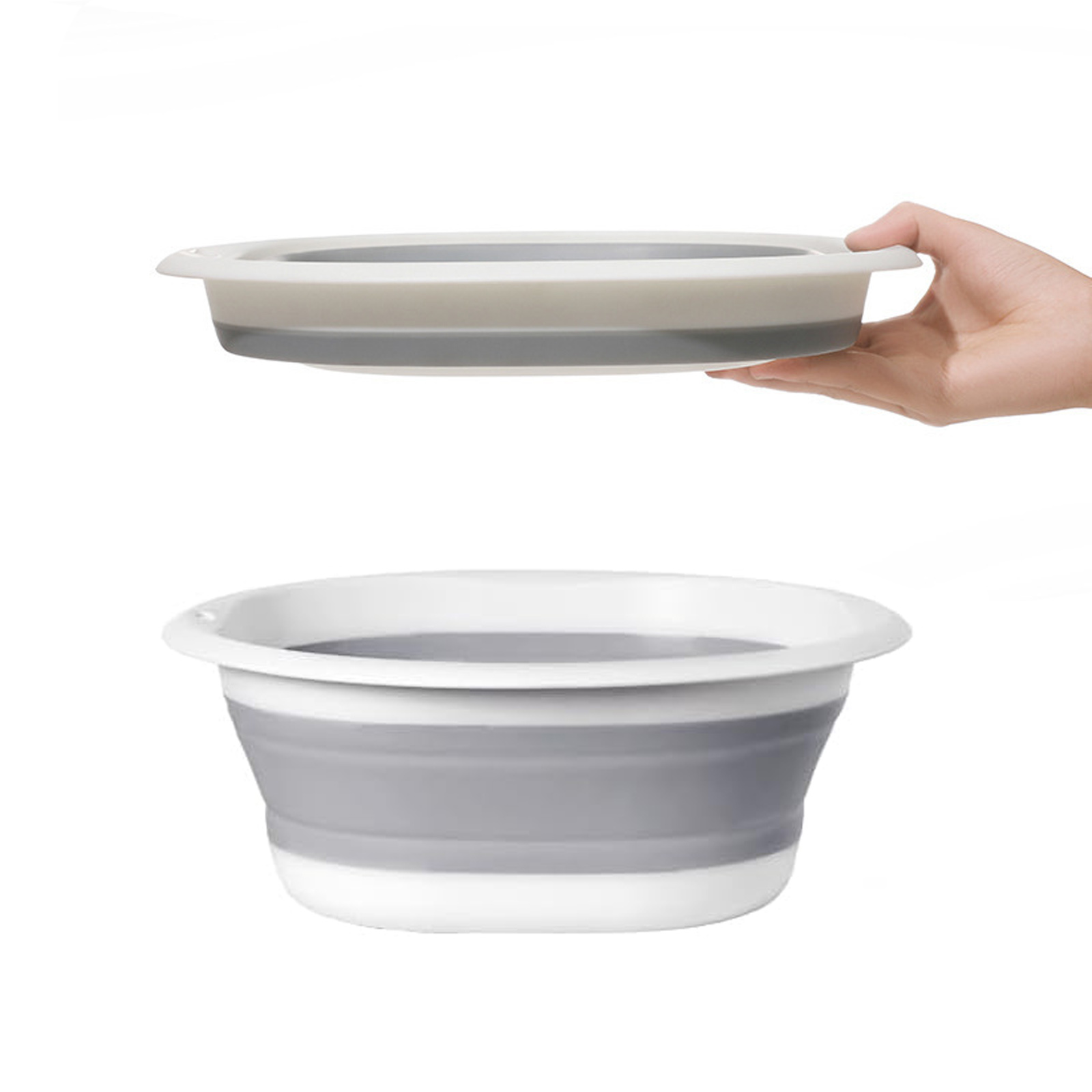 Collapsible Wash Basin, Plastic+TPR Buckets, Portable and Space Saving ...