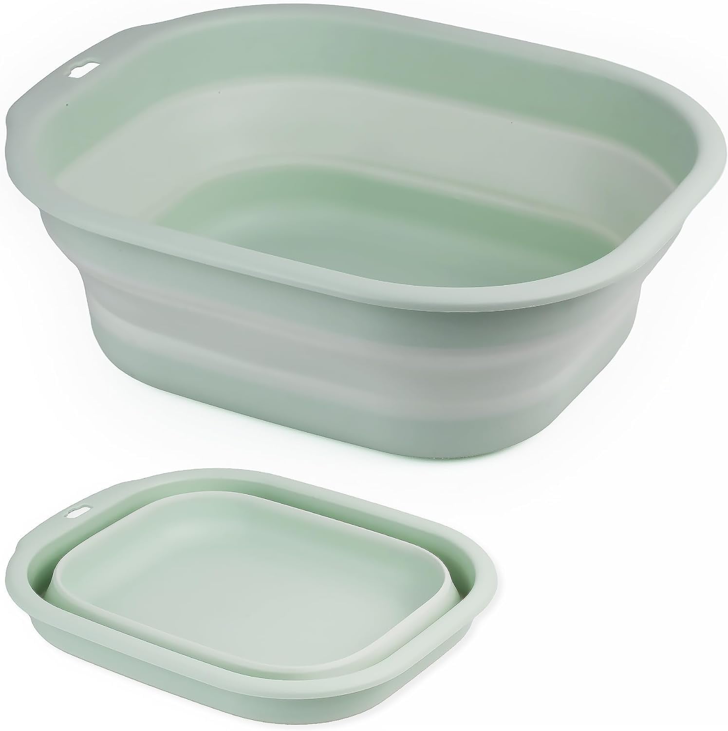 Collapsible Wash Basin Set of 2, Foldable Small Medium Size Wash Basin ...