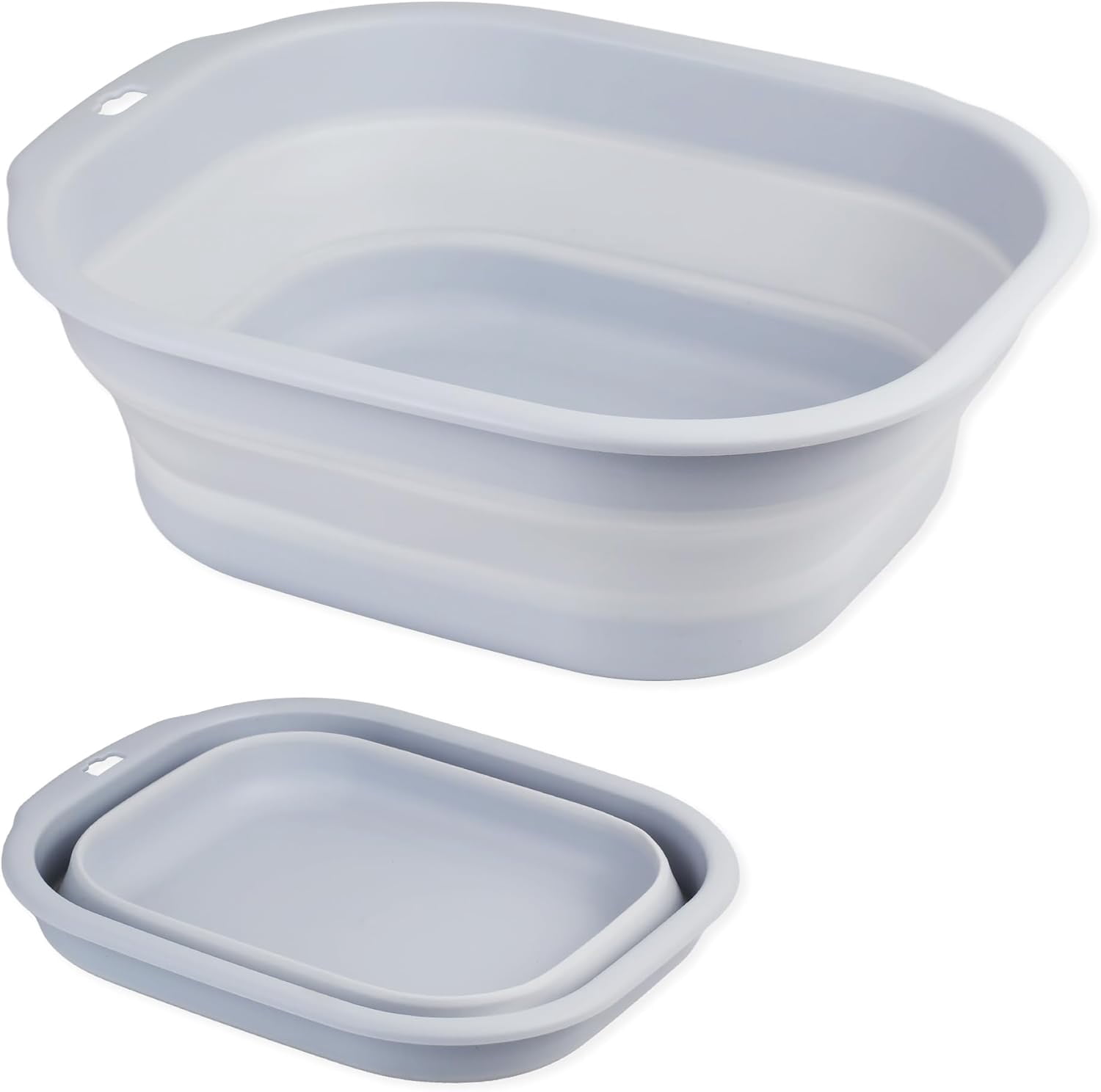 Collapsible Wash Basin Set of 2, Foldable Small Medium Size Wash Basin ...