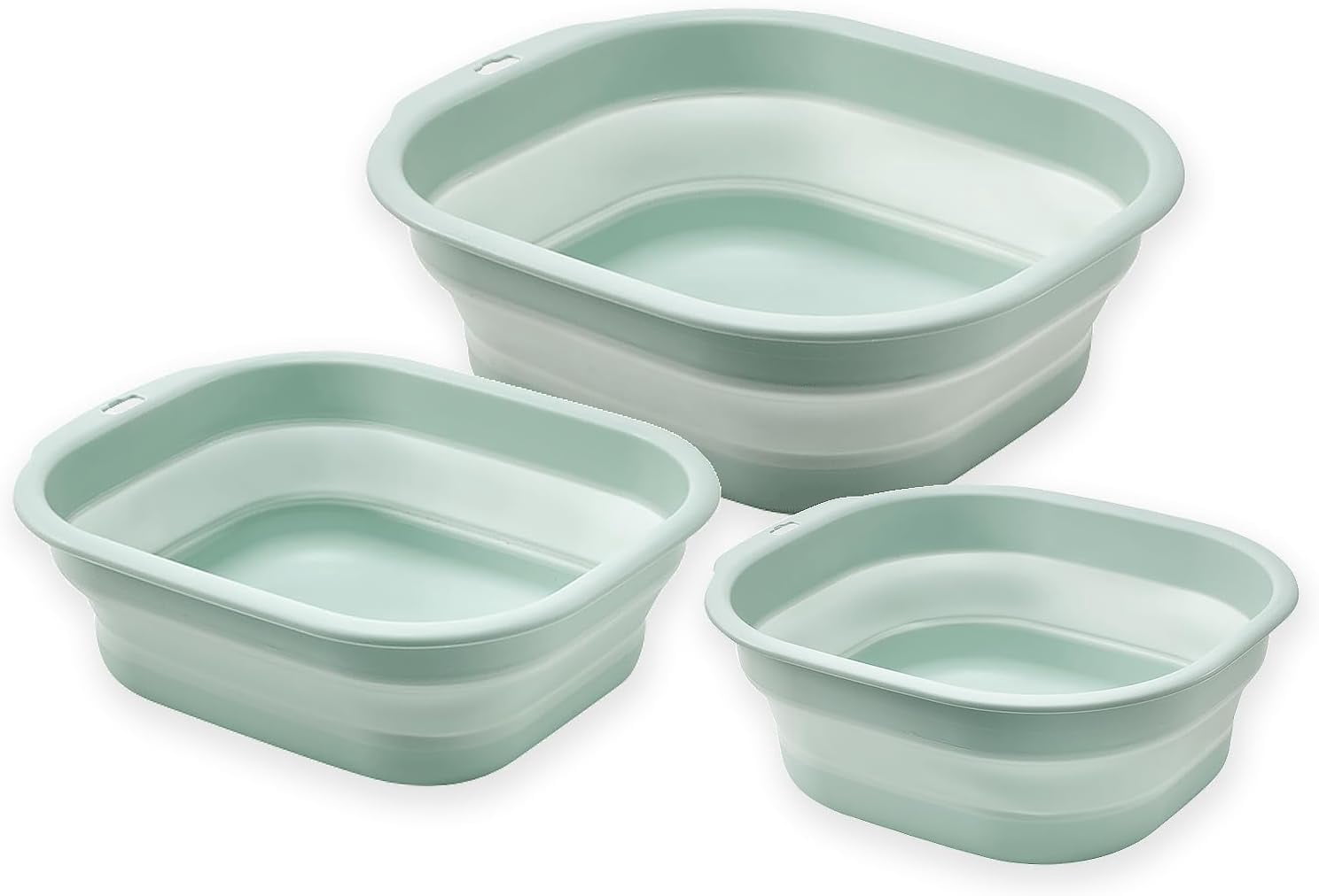Collapsible Wash Basin Set of 3, Foldable Large Medium Small Wash ...