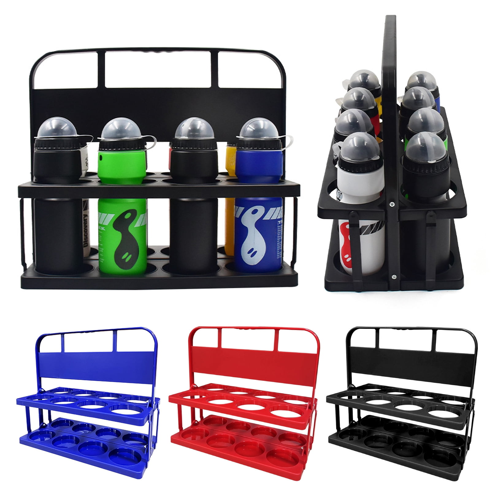 Collapsible Water Bottle Carrier for Athletes Foldable 8-Hole Drink Cup ...