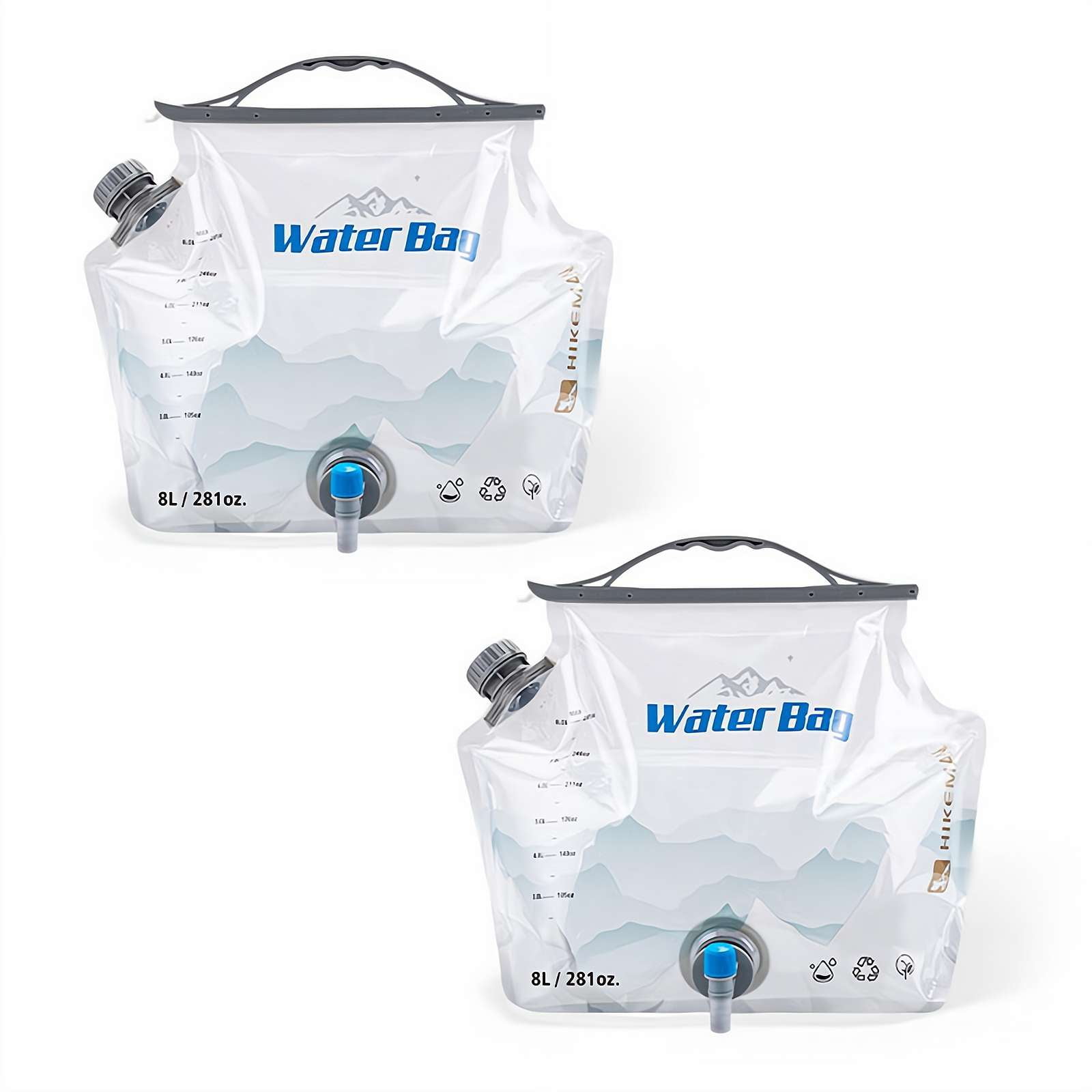 Collapsible Water Container with Spigot, 2.1 Gallon (8L) BPA-Free Portable Water Bladder ...