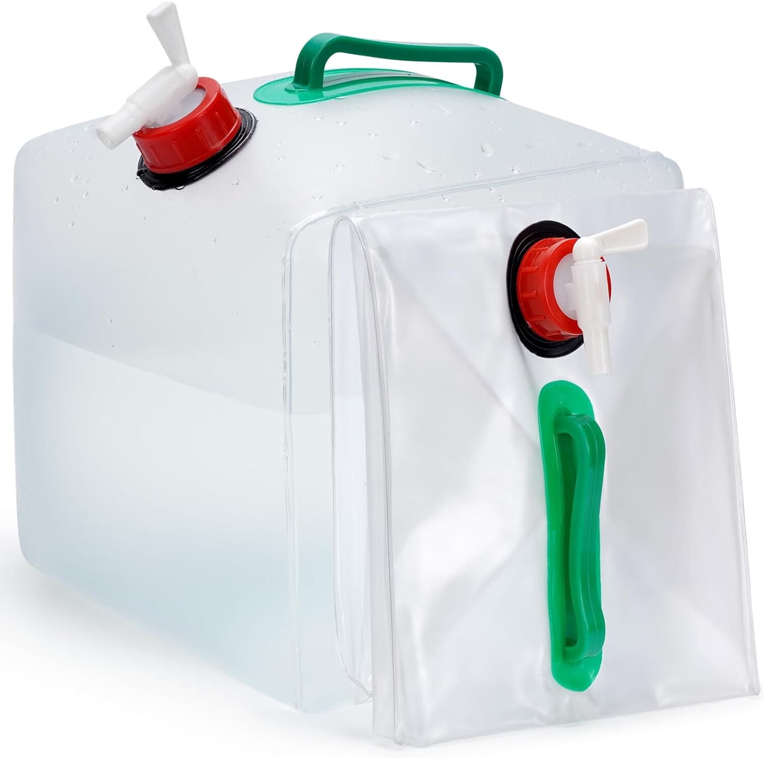 Collapsible Water Container with Spigot - 5.3 Gallon Food Safe Camping Water Storage Cube Jug ...