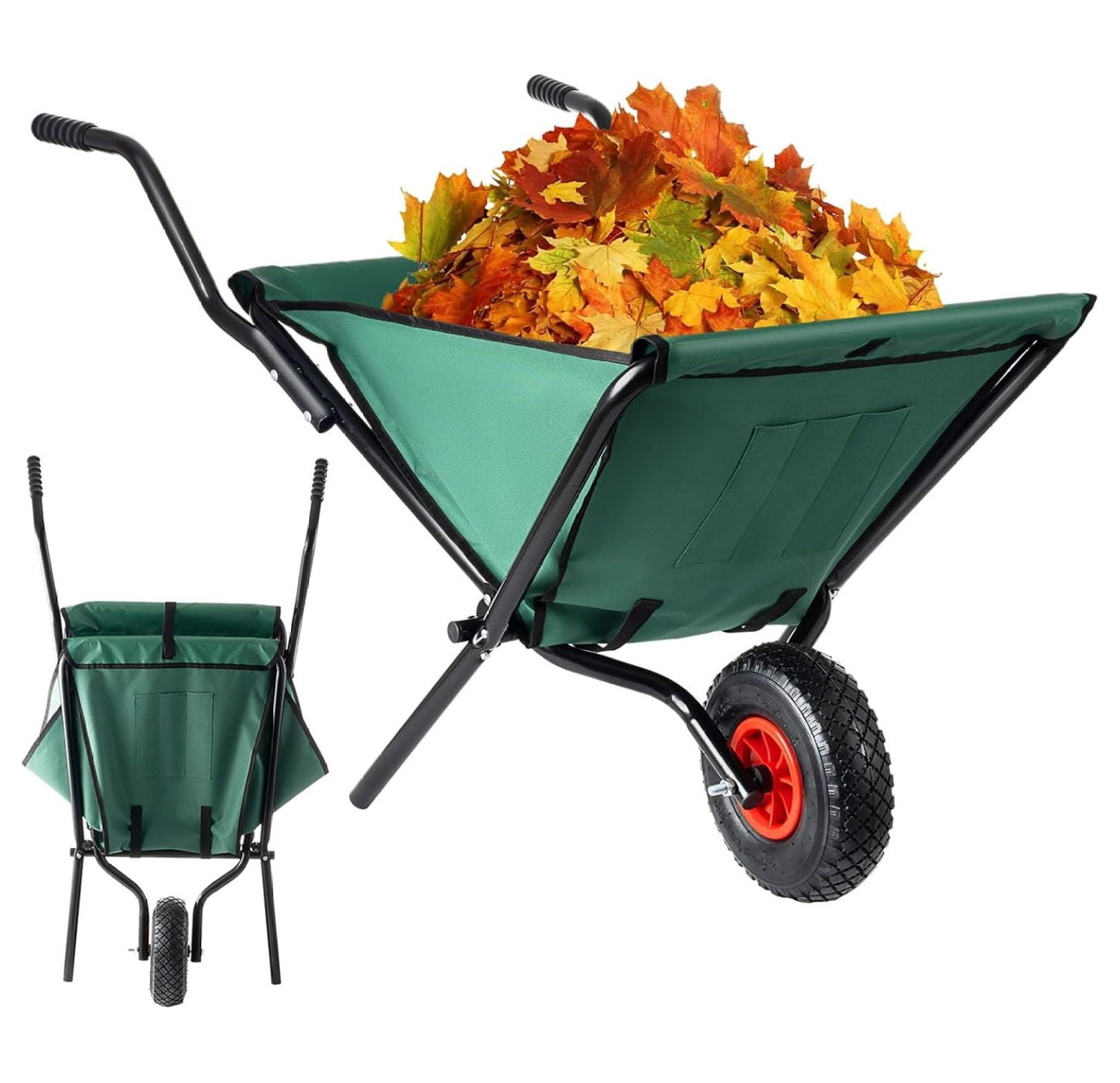 Collapsible Wheelbarrow, Lightweight and Durable Foldable Wheelbarrow ...